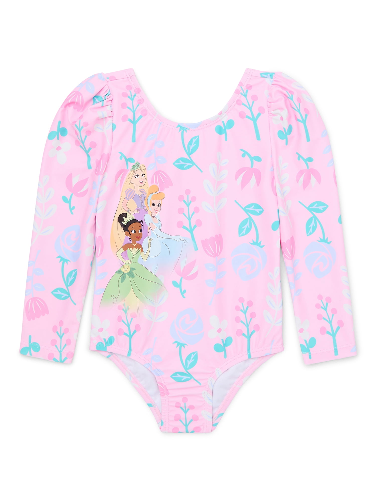Disney Princess Toddler Girl Long-Sleeve Swimsuit - UPF50+ - Walmart.com