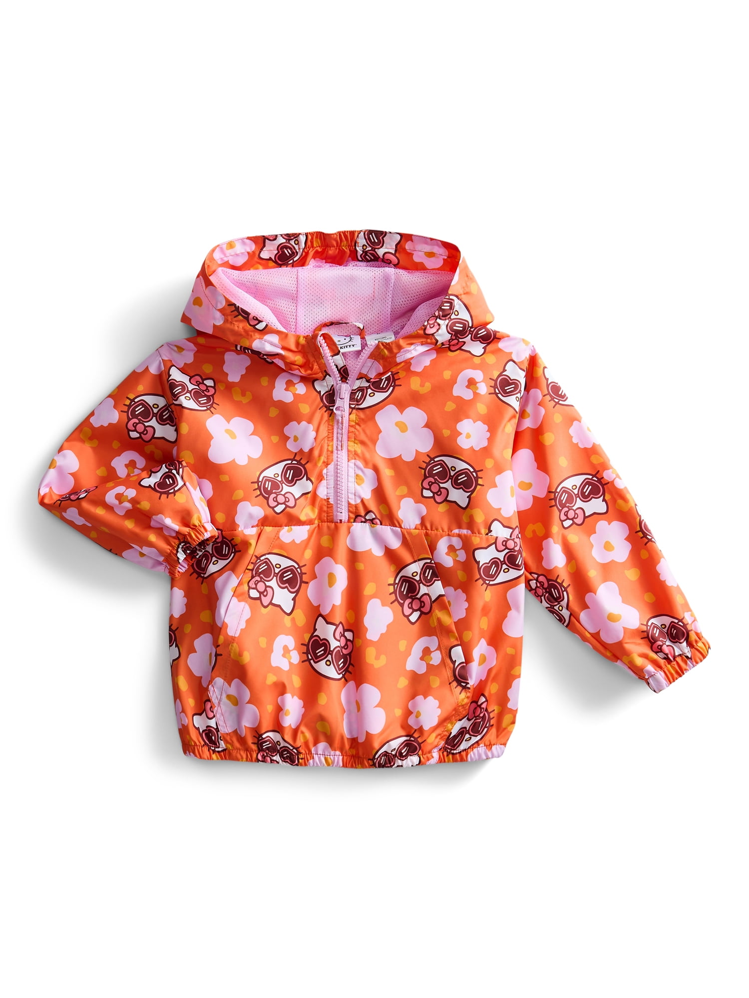 Character Toddler Girl Half- Zip Windbreaker with Hood, Sizes 2T-5T ...