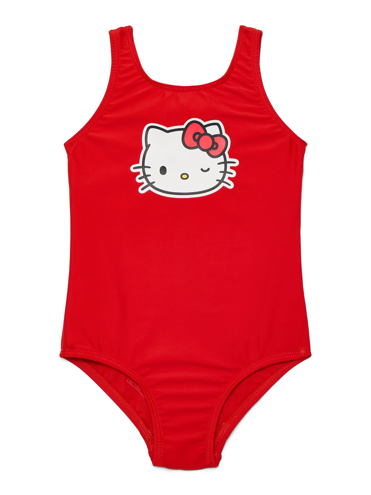 Wonder Nation Toddler Girls Hello Kitty Swimsuit One-Piece with UPF 50 ...