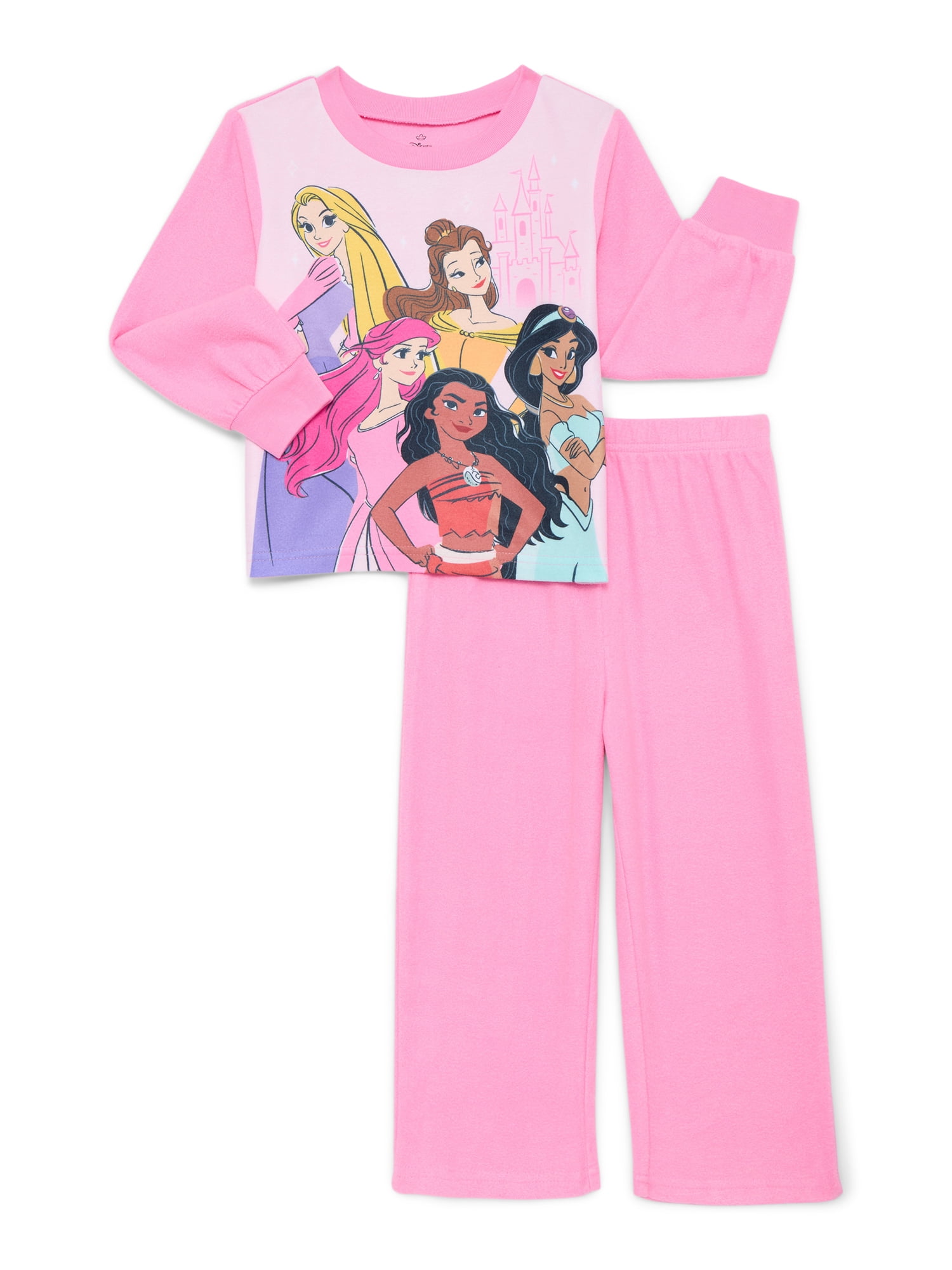 Disney Princess Toddler Girls Long Sleeve Top and Pants Pajama Set, 2 ...
