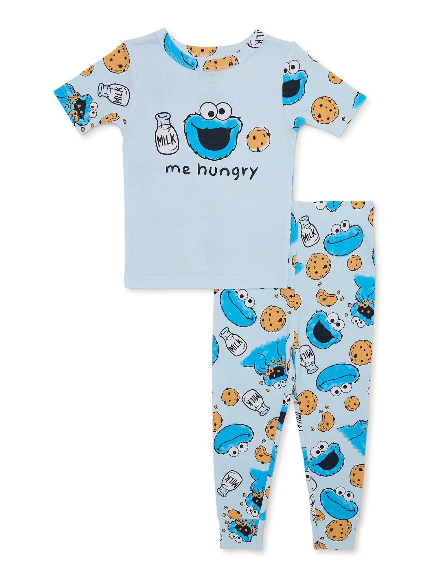 Sesame Street Toddler Cotton Pajama Set, Short Sleeve, 2 Piece, Sizes ...