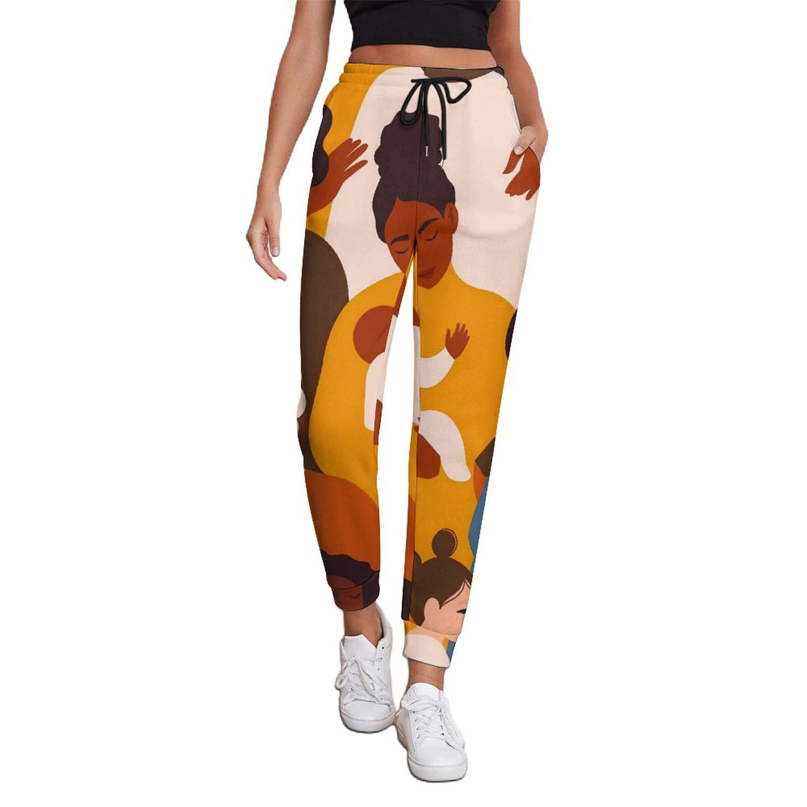 Character Women Baggy Pants Female Diverse Faces Hippie Joggers Spring ...