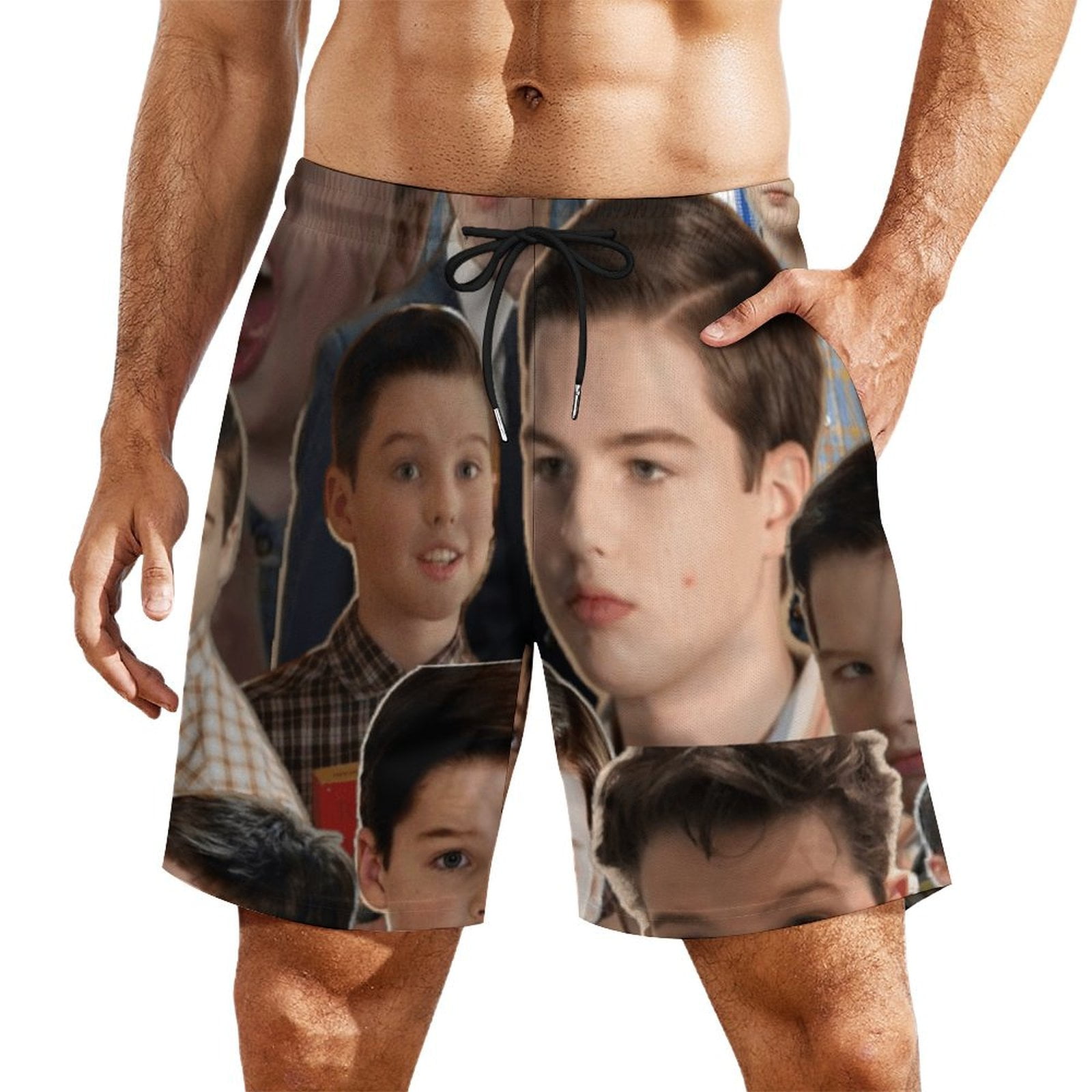 Character Young Sheldon Men's Board Shorts Swim Trunks Quick Dry Beach Short Summer Swim Shorts ...