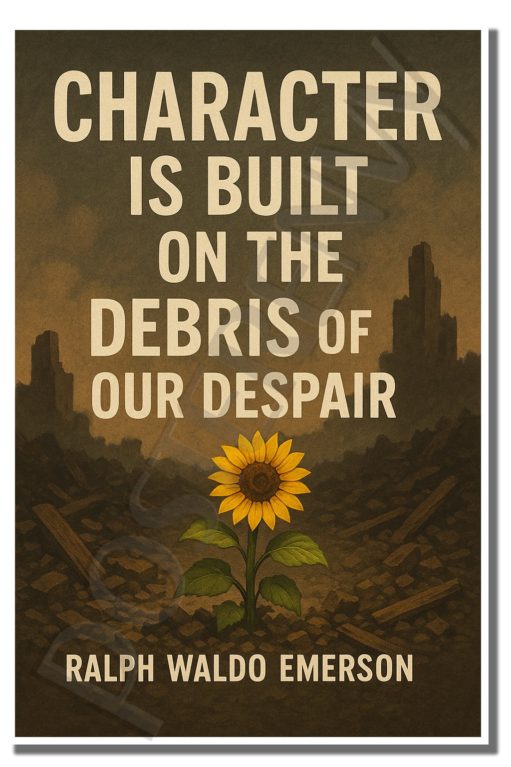 Character is built on the debris of our despair - Ralph Waldo Emerson ...