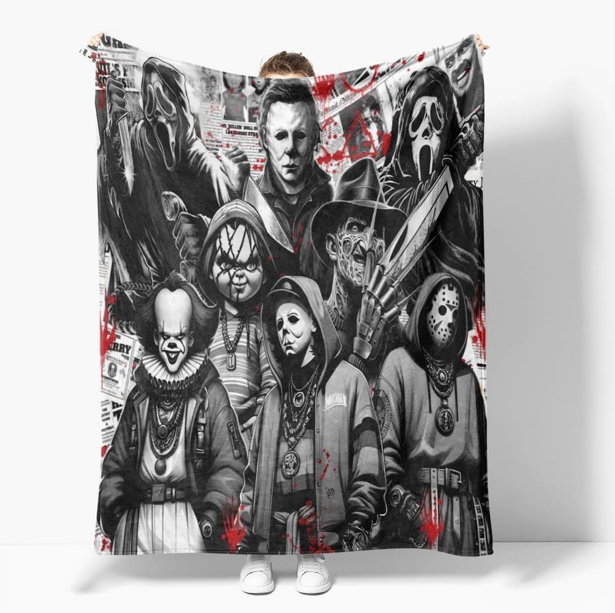 Characters Blanket,Spooky Halloween Throw Blanket,Scary Movie Theme ...