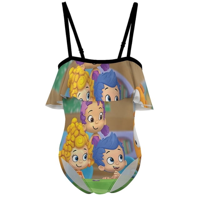 Characters Bubble Guppies Children's Swimsuit Adjustable Off Shoulder ...