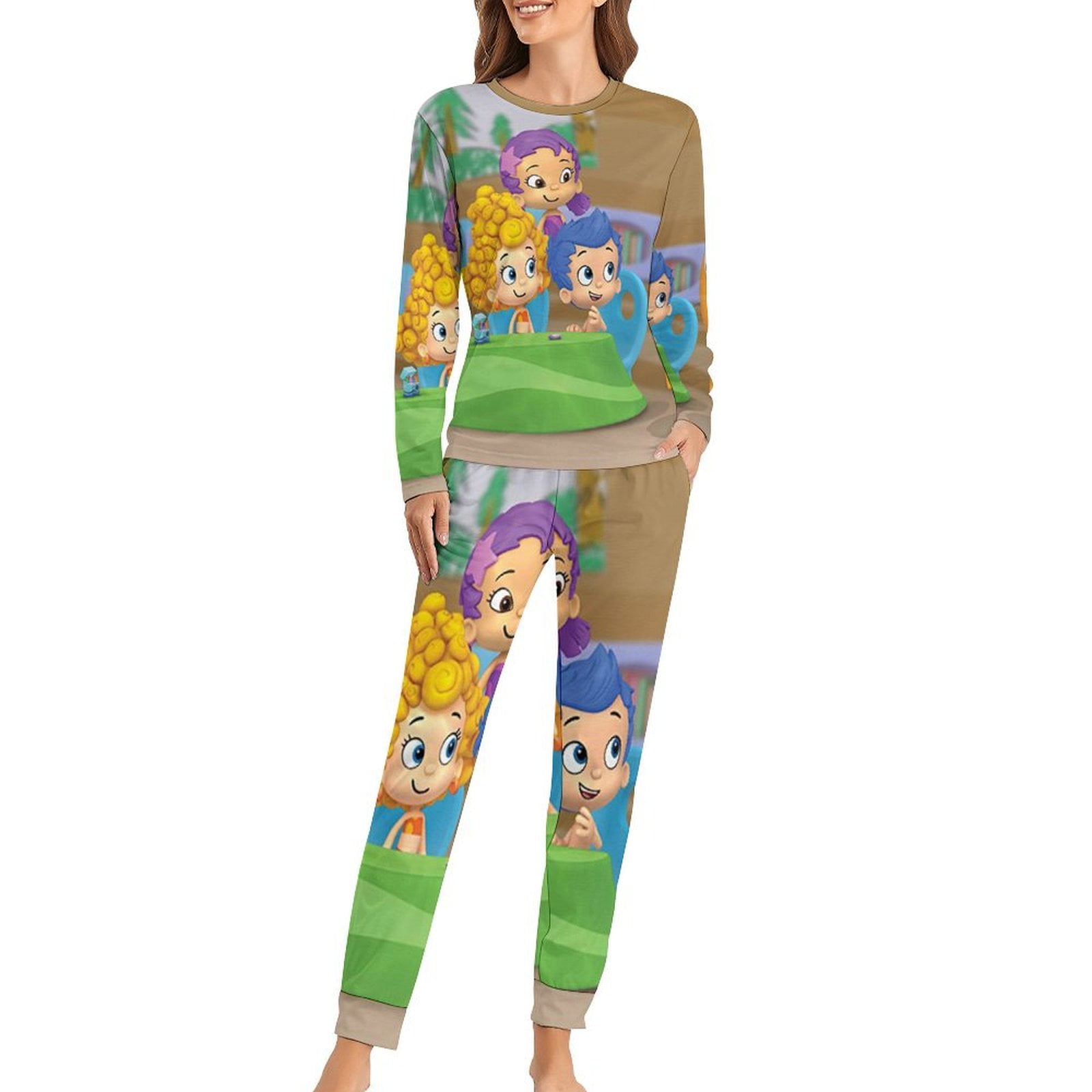 Characters Bubble Guppies Womens Pajama Set Loungewear Cozy Soft House ...