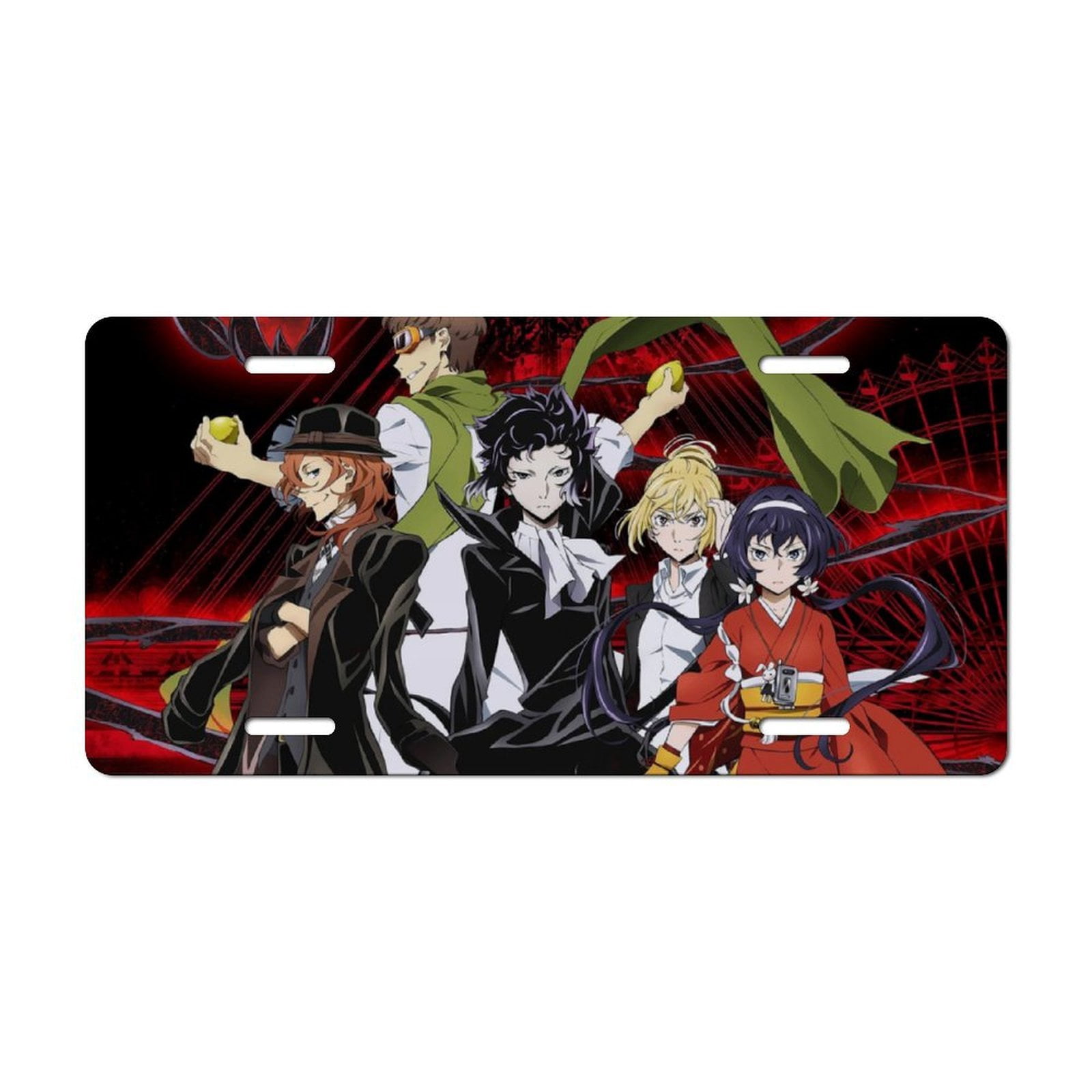 Characters Bungo Stray Dogs License Plate Cover Aluminum For Various ...