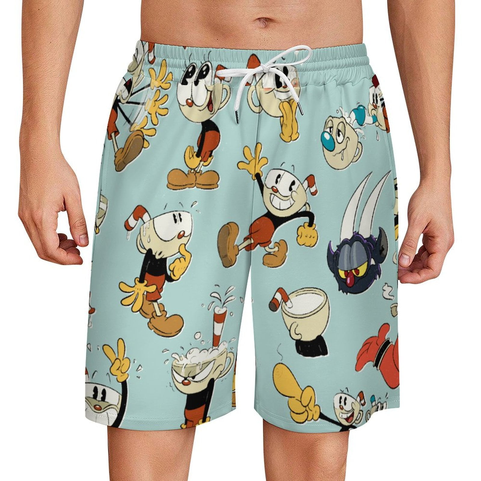 Characters Cuphead Show Short Sweatpants Summer Daily Cozy Lounge ...
