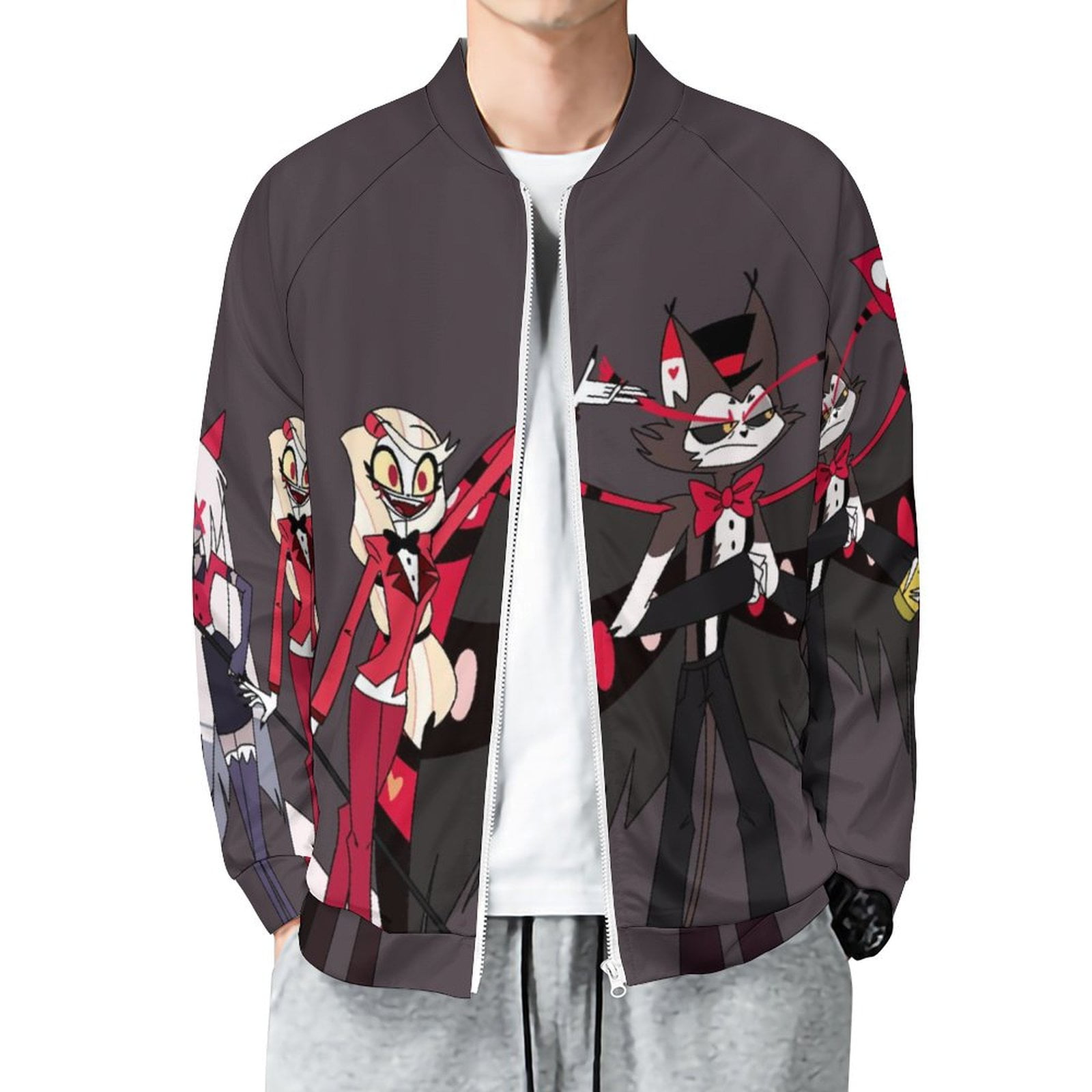 Characters Hazbin Hotel Fashion Jacket Mens Windbreaker Coat ...
