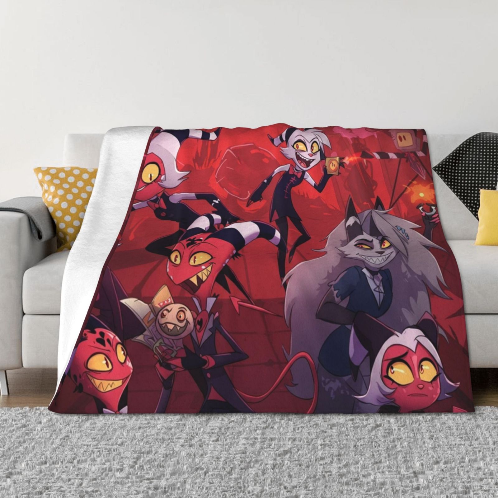 Characters Helluva Boss Flannel Blanket Cozy Ultra-Soft Micro Throw ...