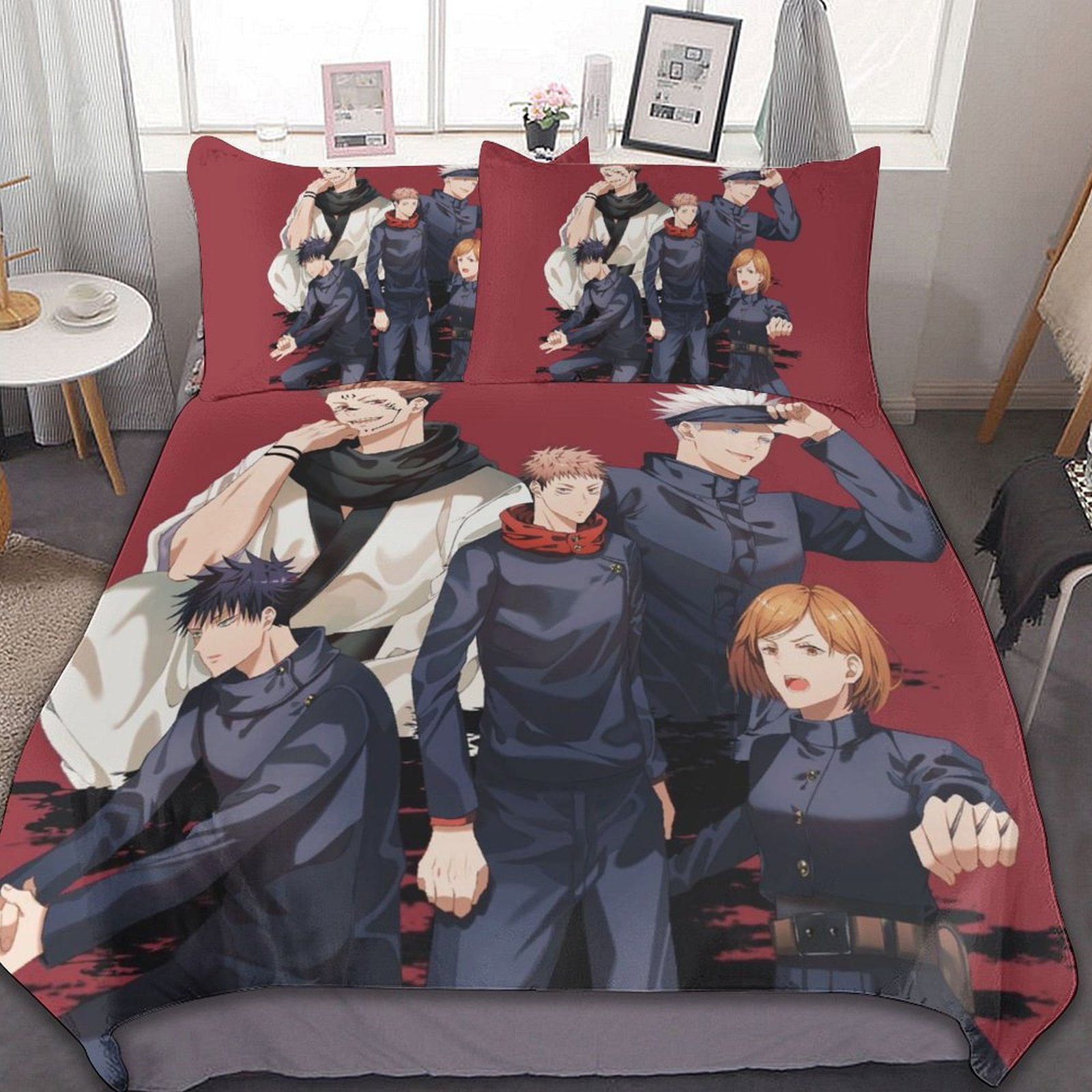 Characters Jujutsu Kaisen 3 Piece Bedding Sets Decor Comforter Sets ...