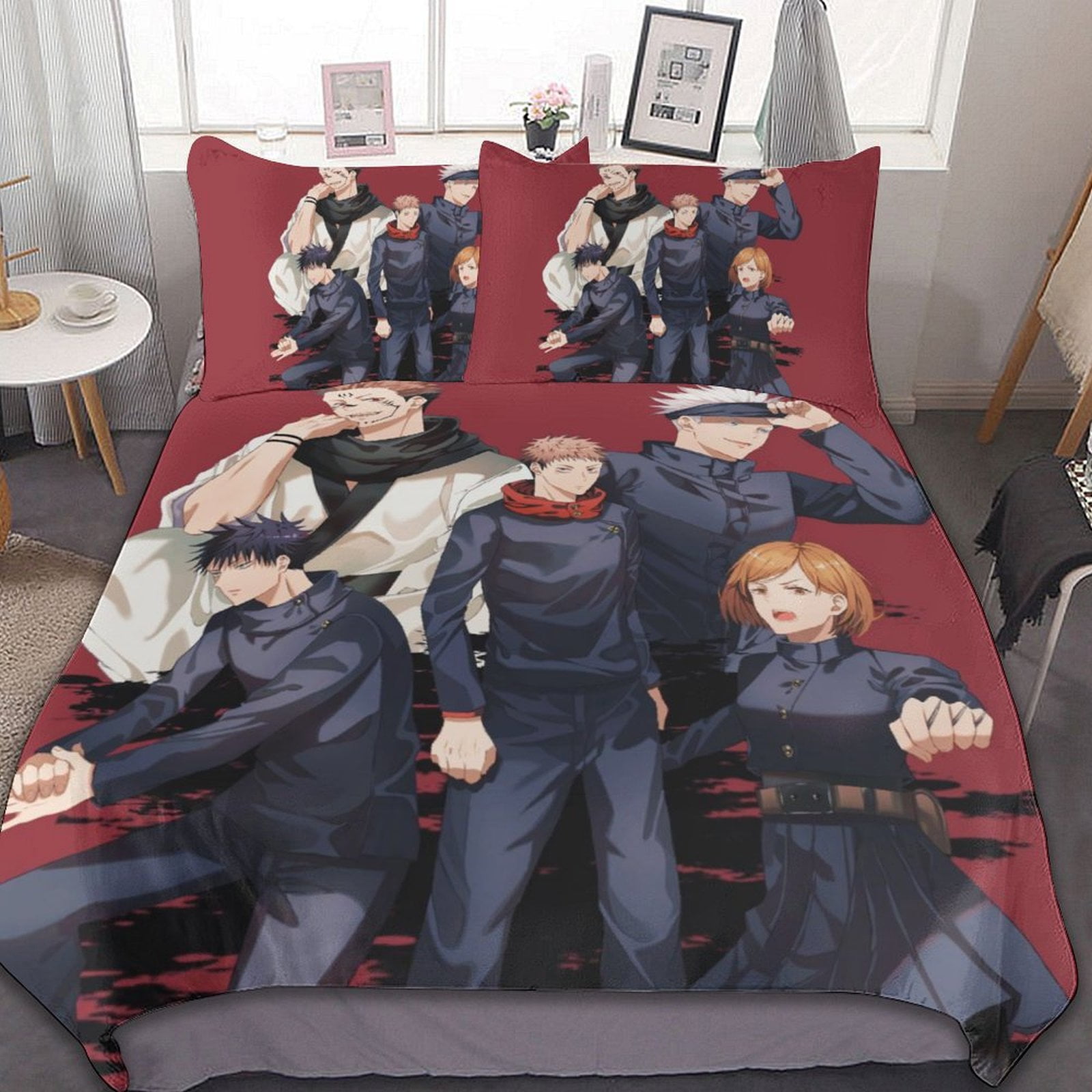 Characters Jujutsu Kaisen 3 Piece Bedding Sets Decor Comforter Sets ...