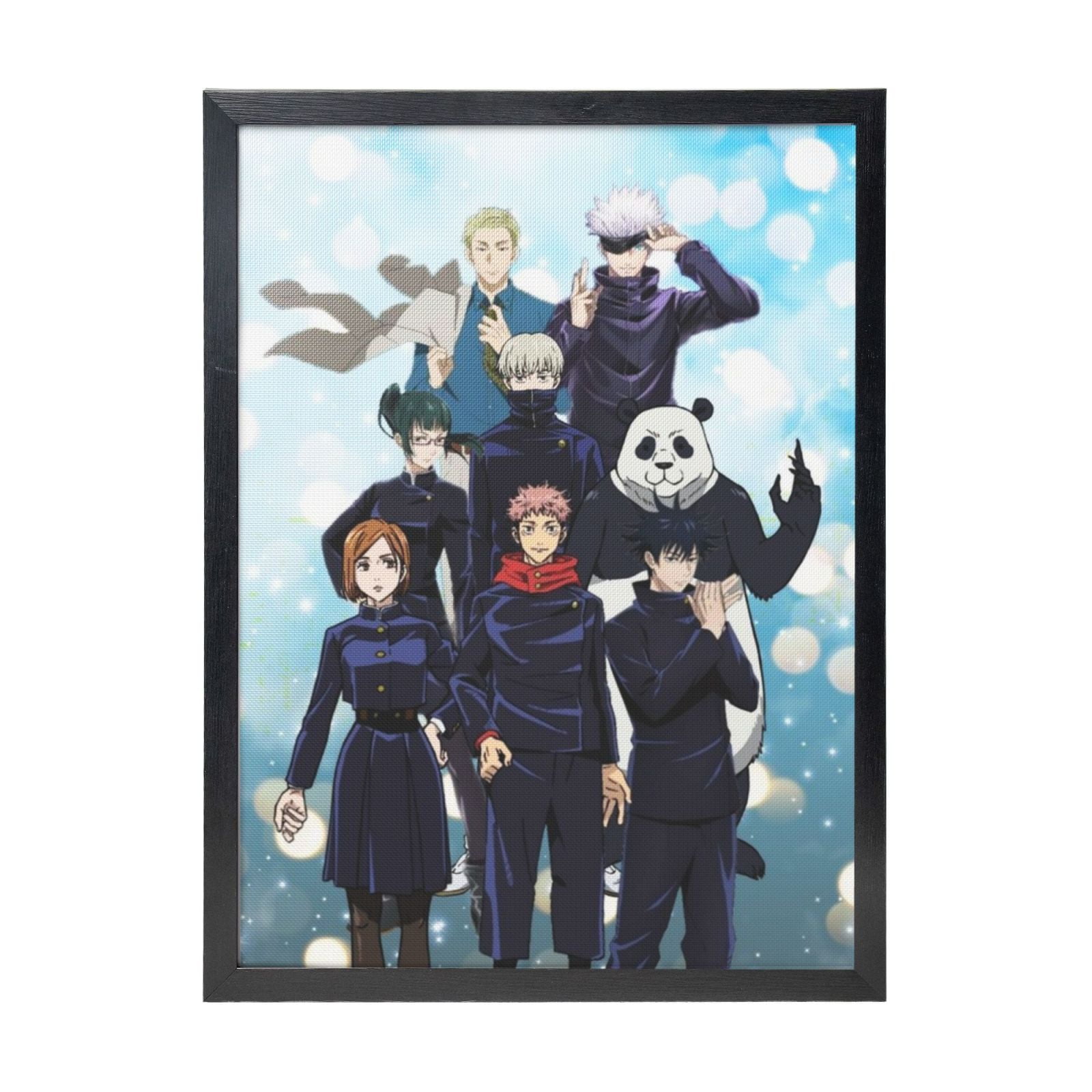 Characters Jujutsu Kaisen Black Frame Decorative Painting Canvas Decor ...