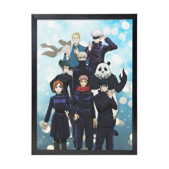 Characters Jujutsu Kaisen Black Frame Decorative Painting Canvas Decor ...