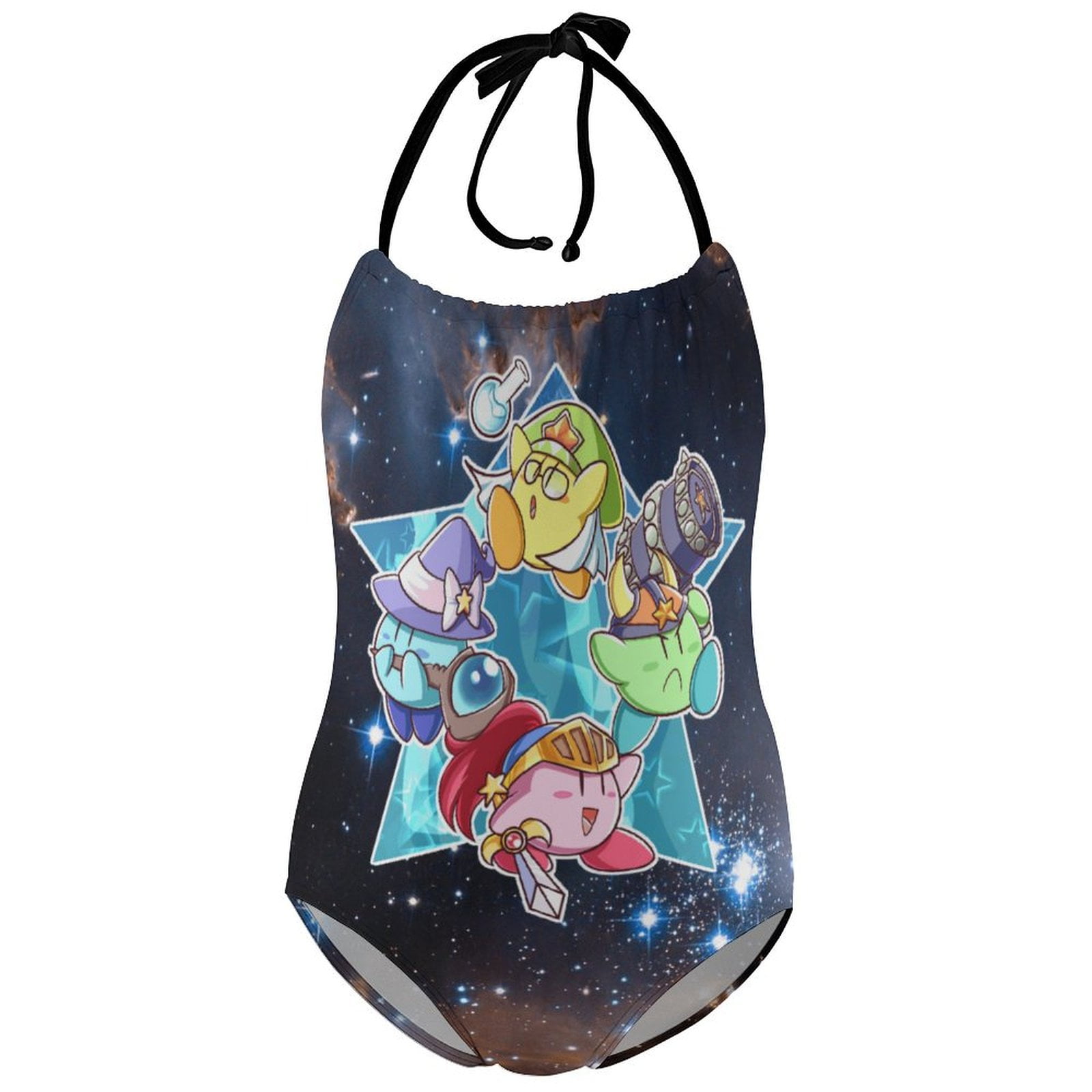 Characters Kirby Girl's Swimsuit One-piece Summer Hawaii Beach Kid's Swimwear Bathing Suits ...