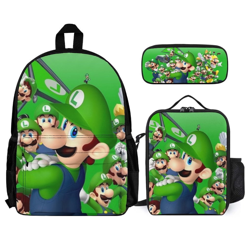 Characters Luigi's Mansion Backpack 3 Pieces Set With Pencil Case Lunch ...