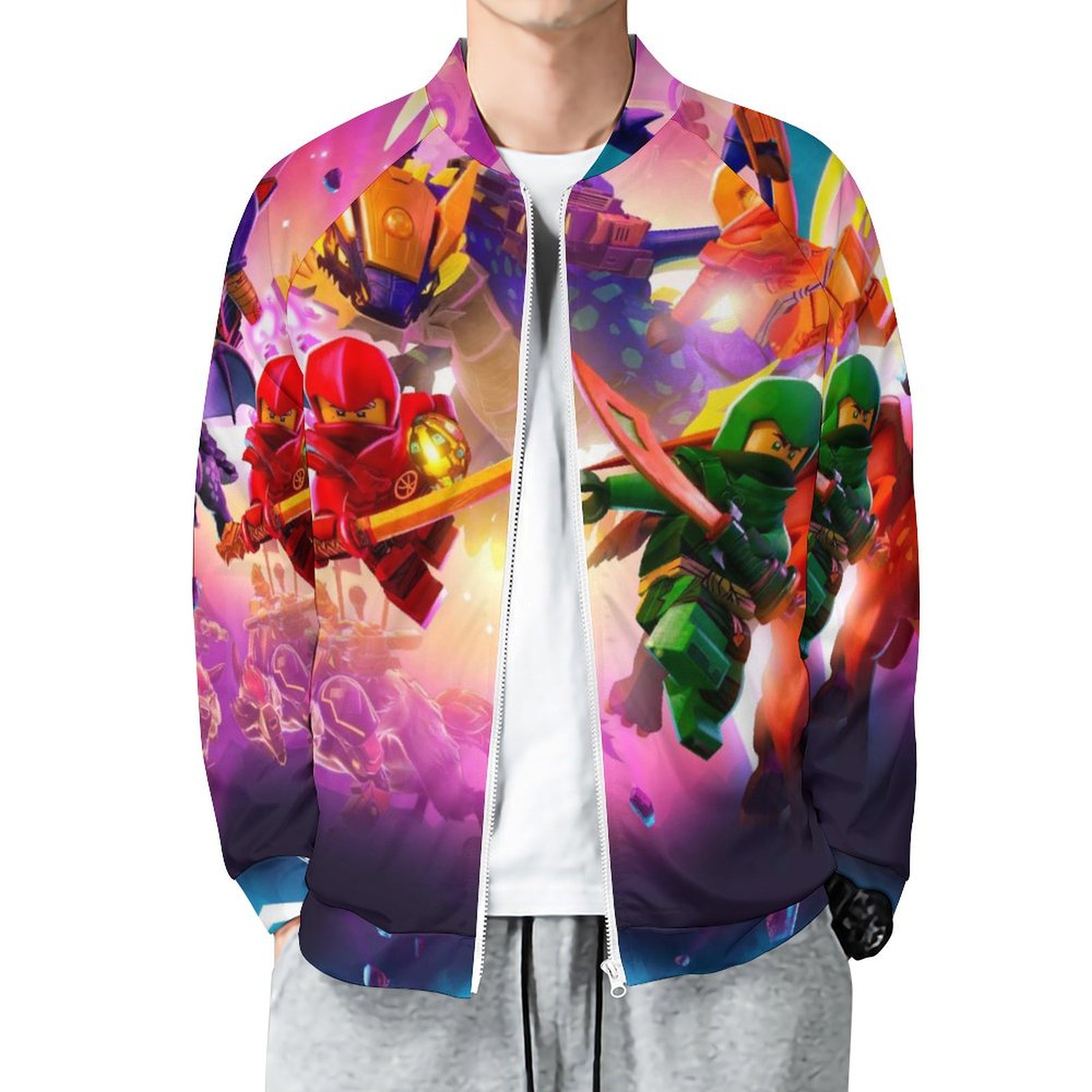 Characters Ninjago Fashion Jacket Mens Windbreaker Coat Lightweight ...