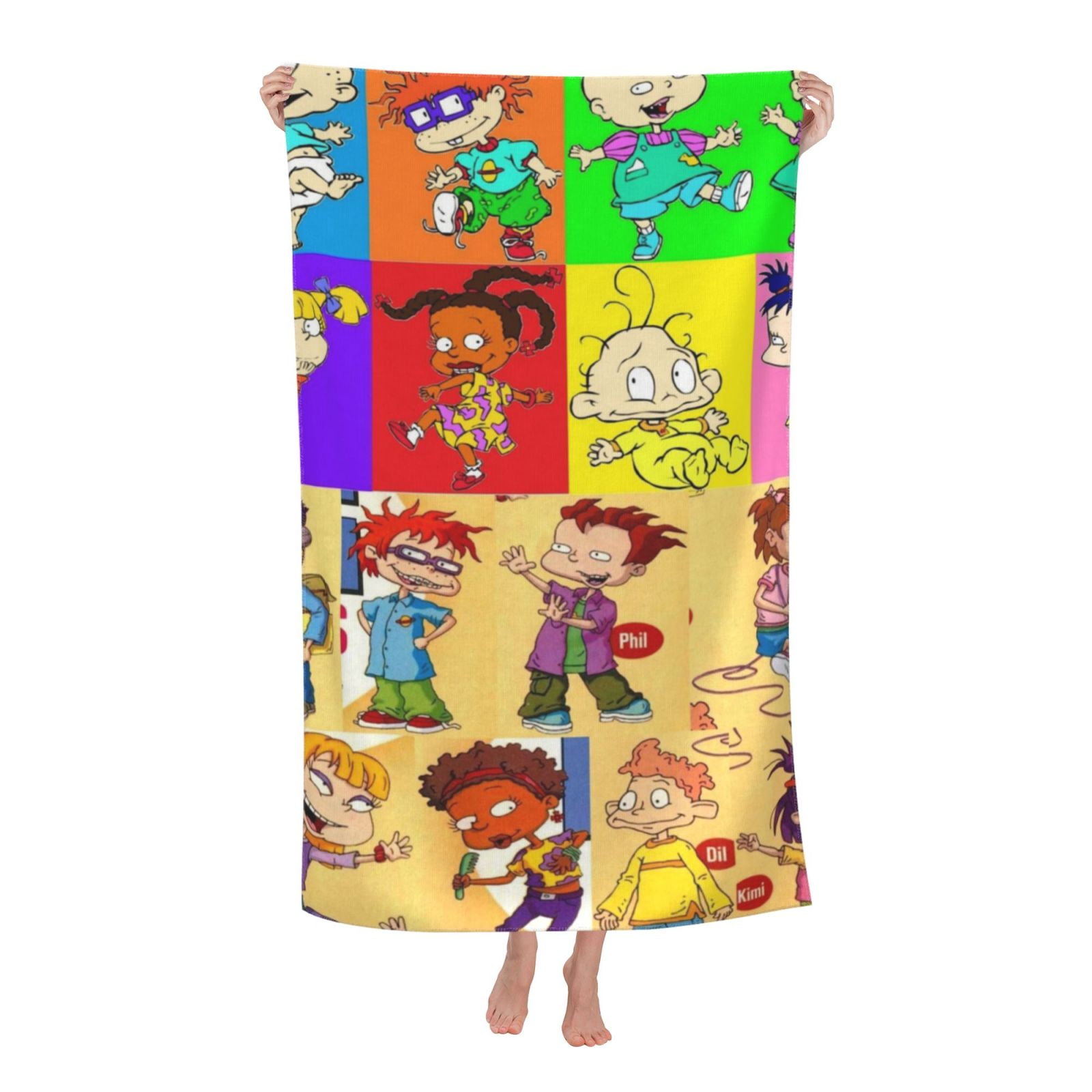 Characters Rugrats Bath Towel Microfiber Soft Absorbent Beach Towel For ...