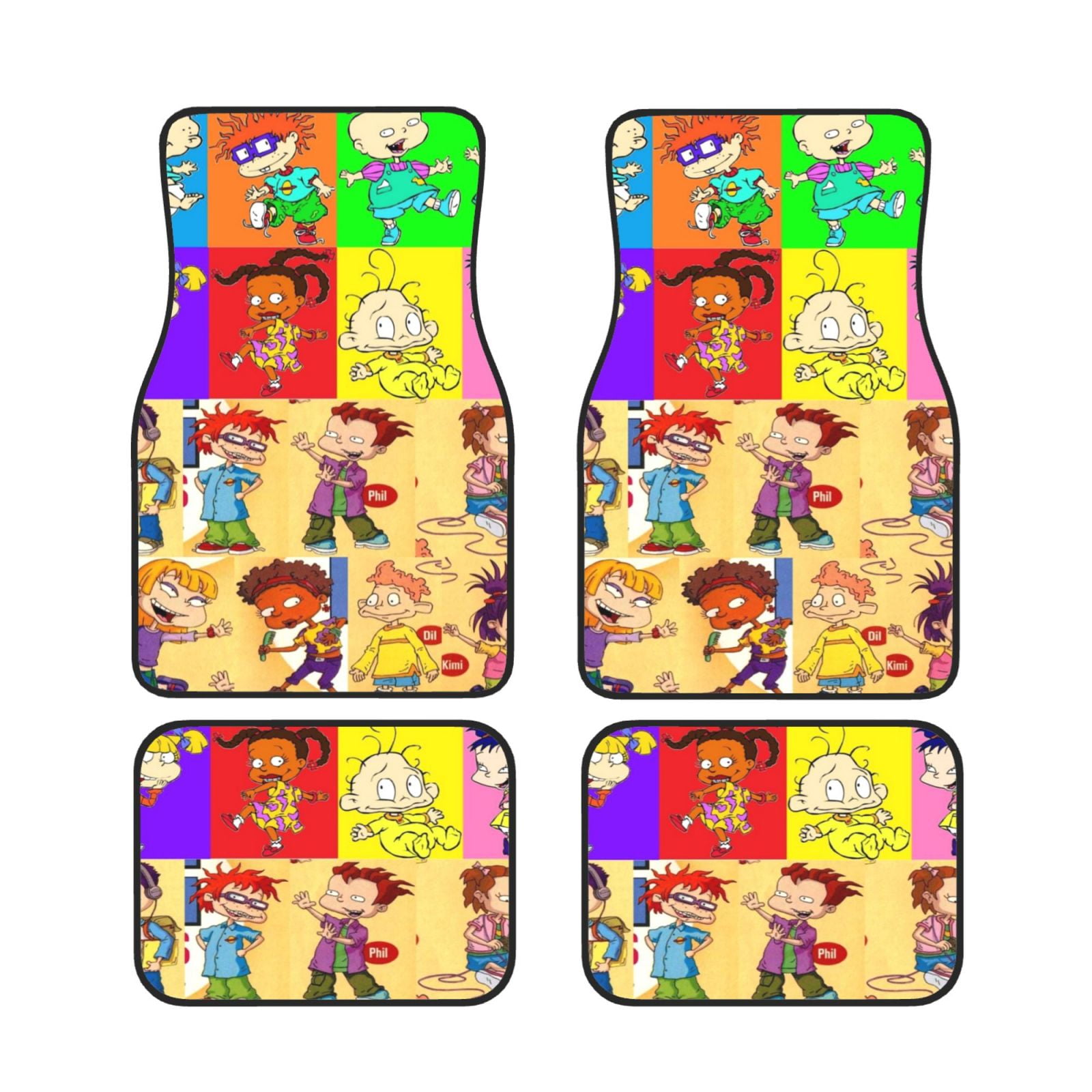 Characters Rugrats Car Floor Mat Set 4-Piece Front/Rear Auto Foot Mats ...