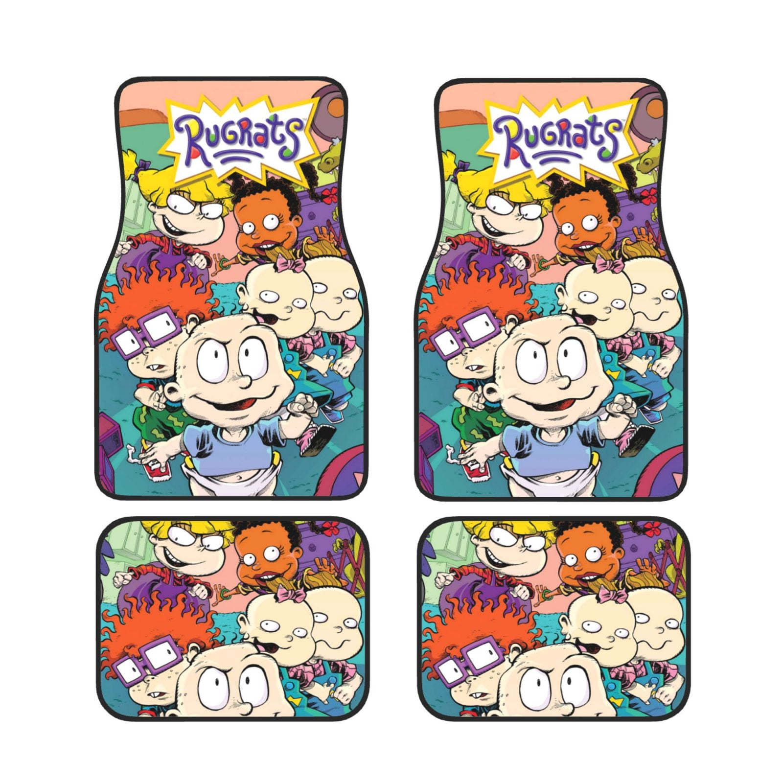 Characters Rugrats Car Floor Mat Set 4-Piece Front/Rear Auto Foot Mats ...