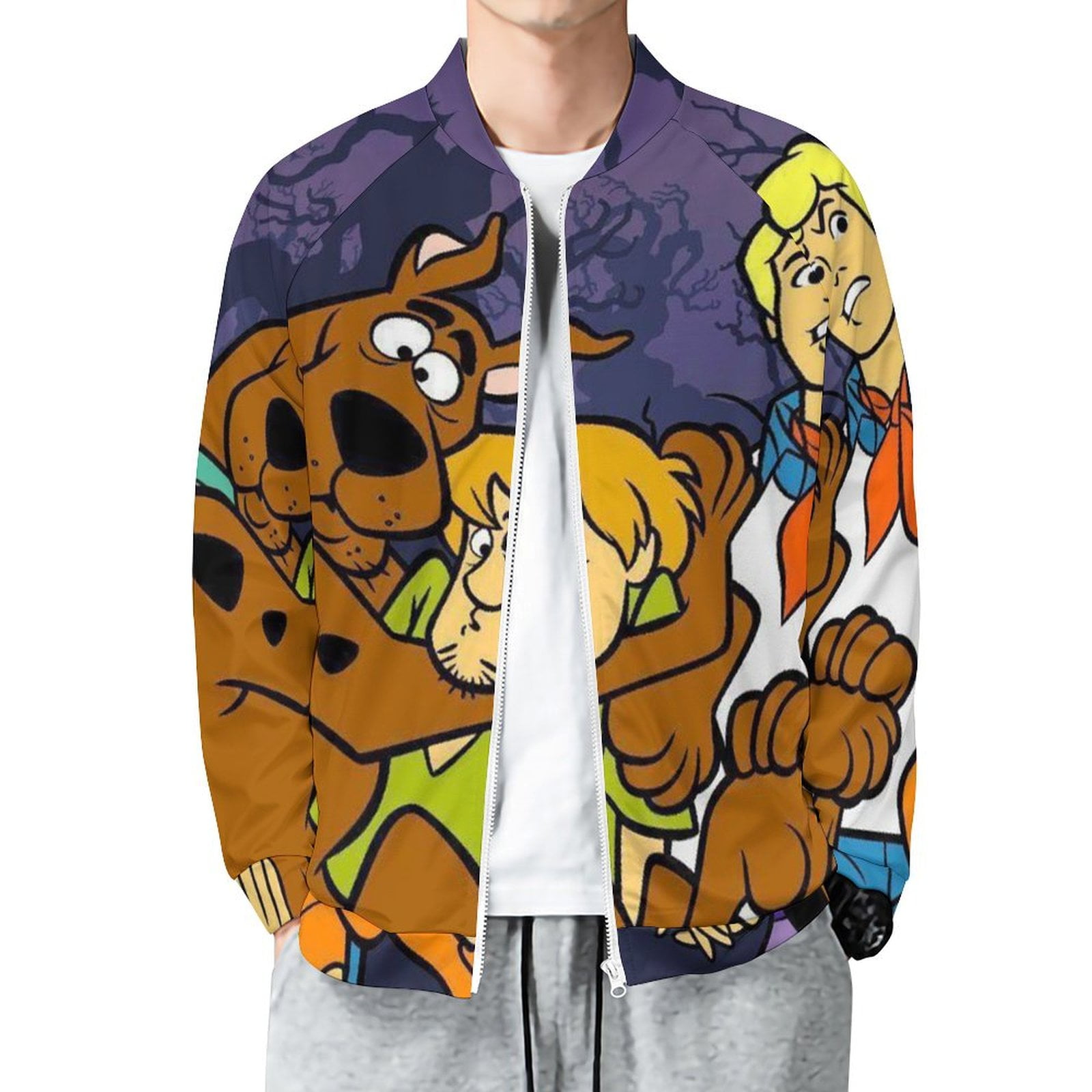 Characters Scooby Doo Fashion Jacket Mens Windbreaker Coat Lightweight ...