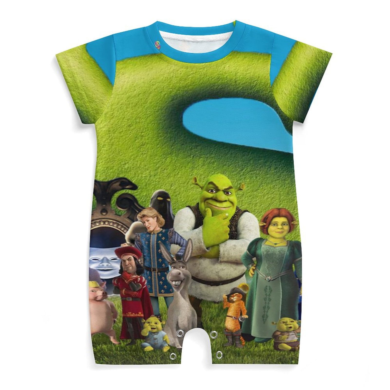 Characters Shrek Baby Romper Jumpsuit Summer Short Sleeve One-Piece ...
