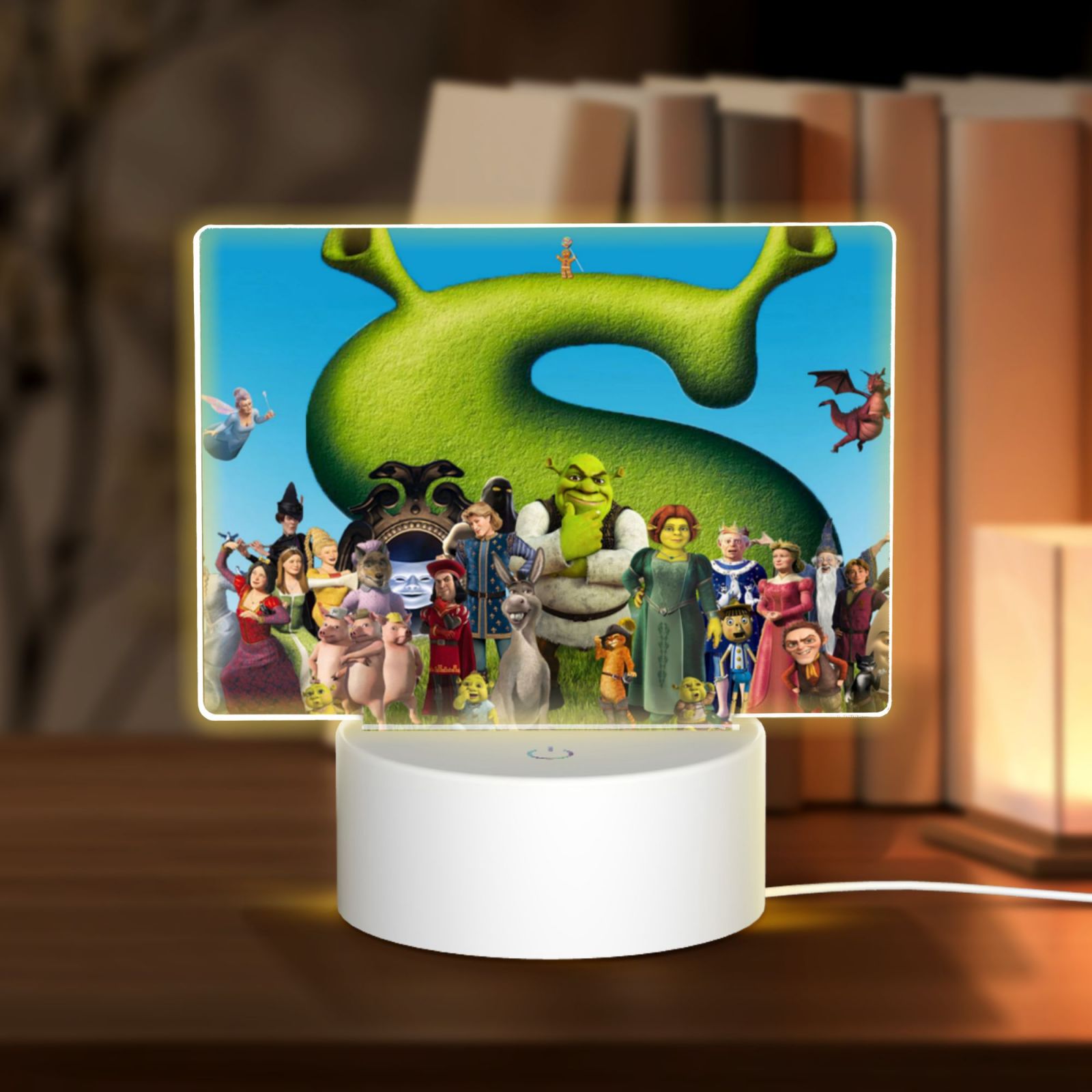Characters Shrek Rectangular Acrylic Night Light USB Cable Lamp Light ...
