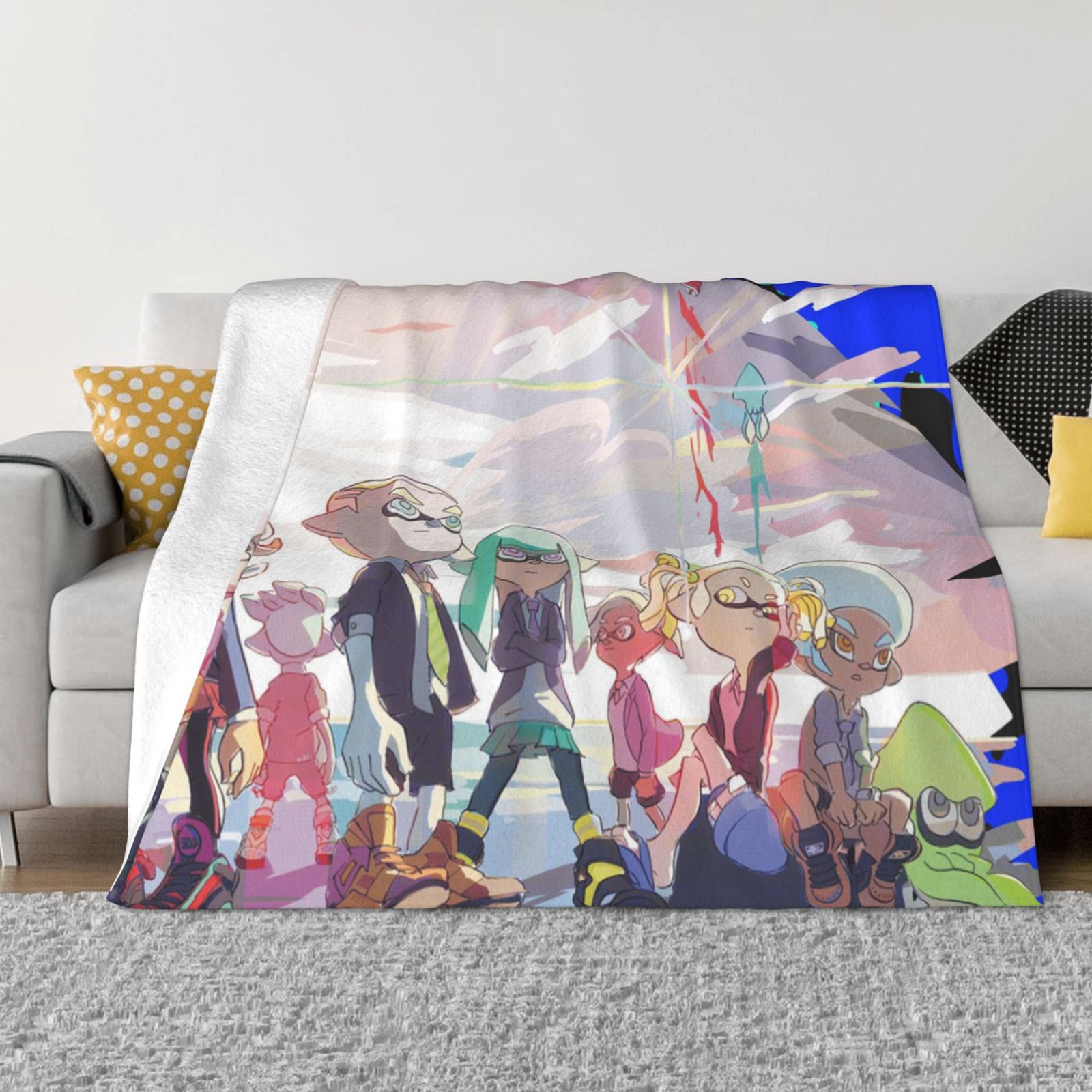 Characters Splatoon Game Blanket Cozy Ultra-Soft Micro Flannel Fleece ...