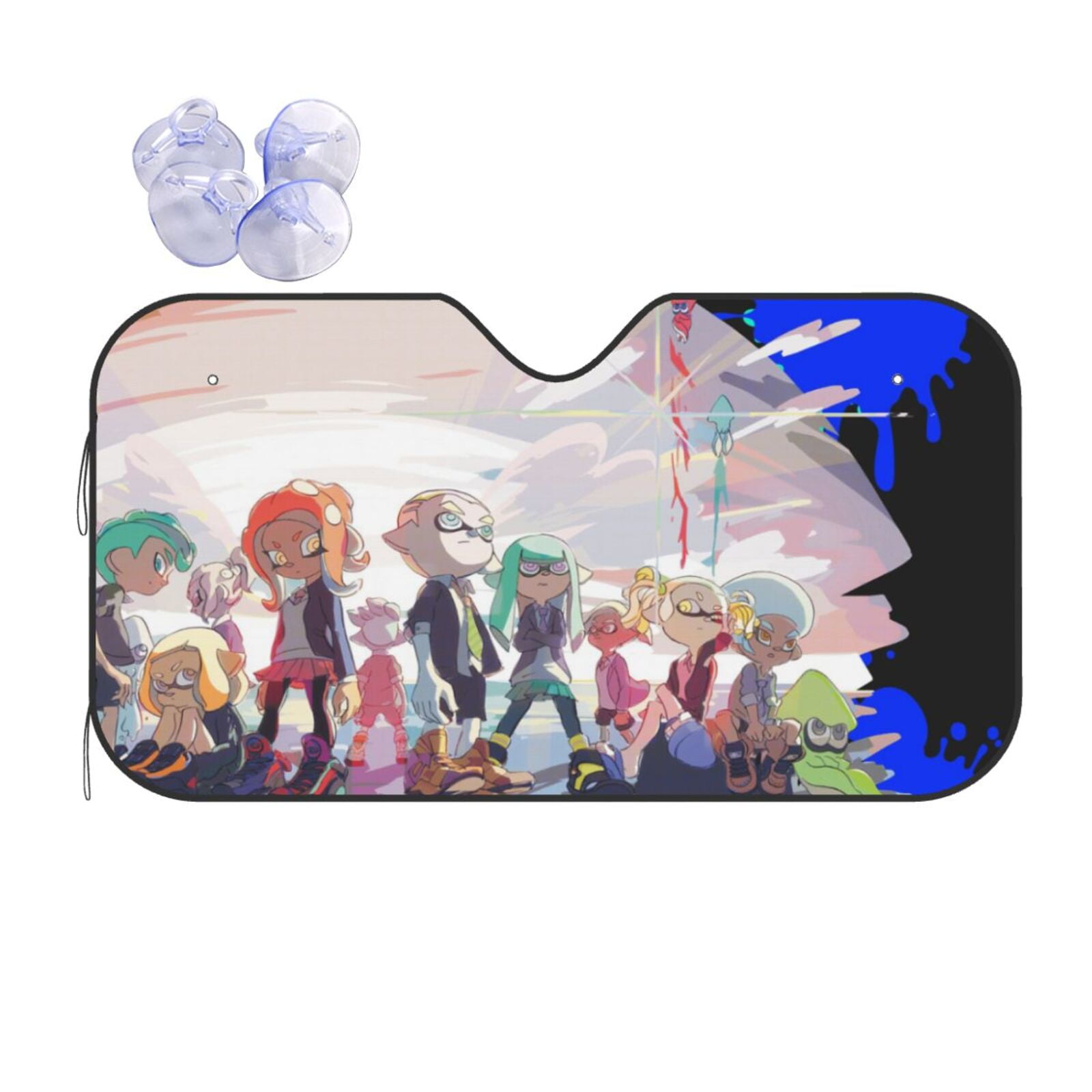 Characters Splatoon Game Car Windshield Sun Shade Accessories Foldable ...
