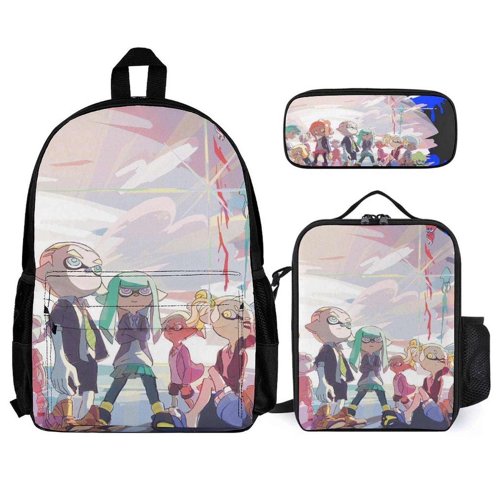 Characters Splatoon Game Schoolbag 3-Pieces Set With Pencil Case Lunch ...