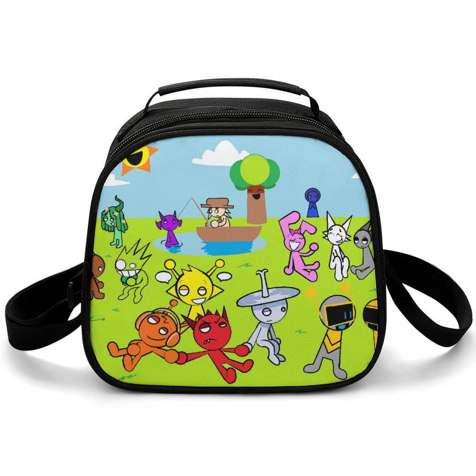 Characters Sprunki Insulated Lunch Bag Portable Lunch Box Reusable ...