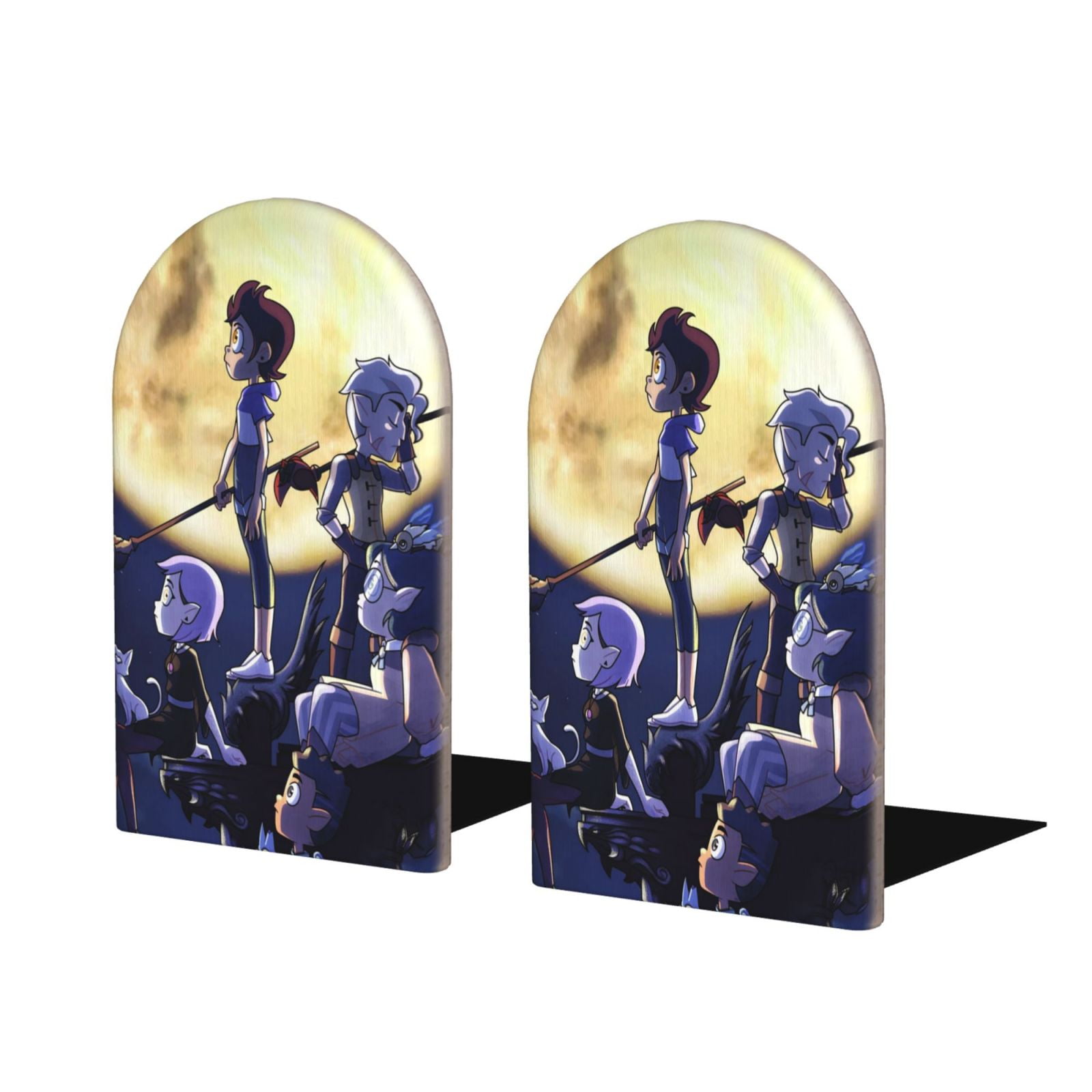 Characters The Owl House Bookends Wood Book Divider Shelves Non-Skid ...