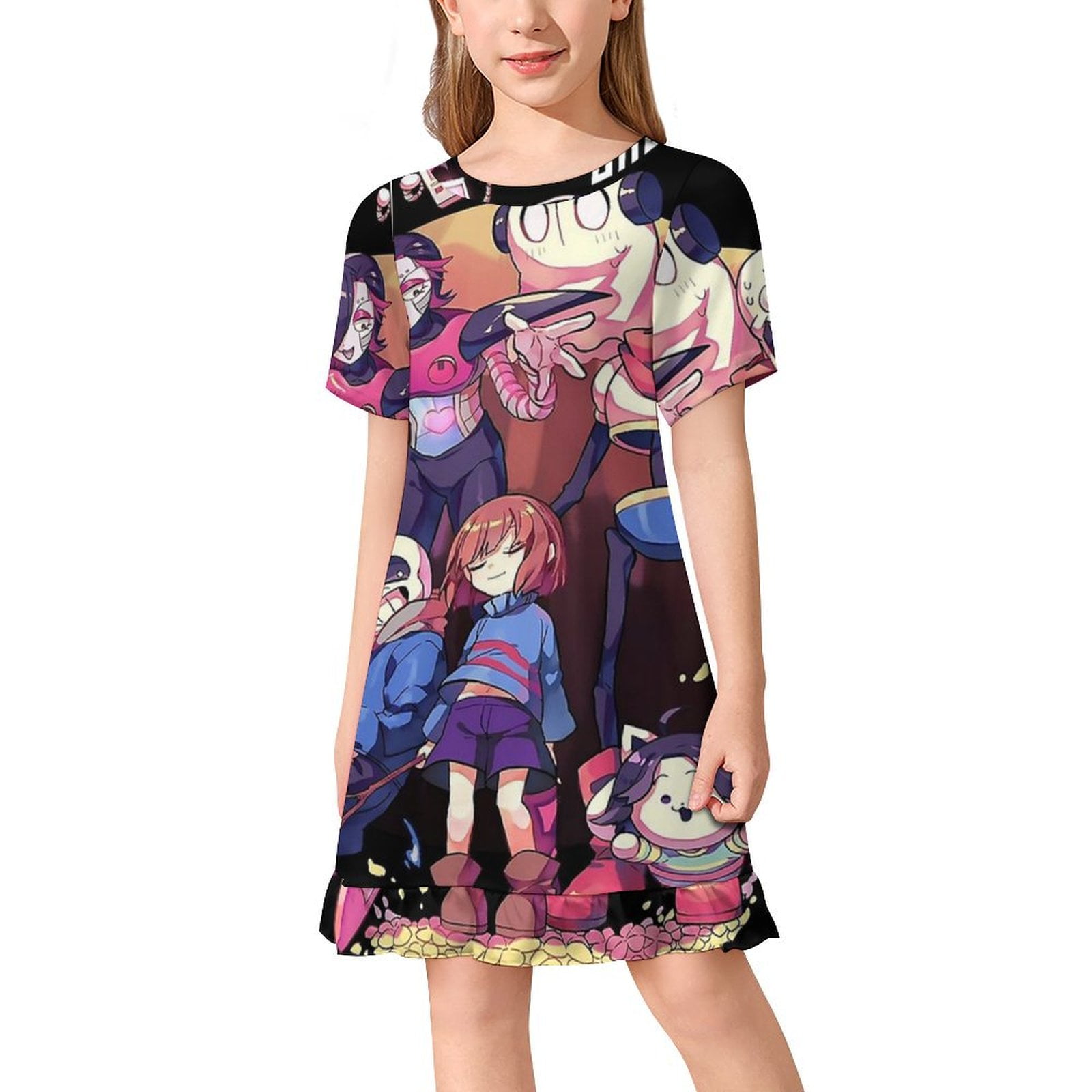 Characters Undertale Children's Short Sleeved Dress 3D Printed ...