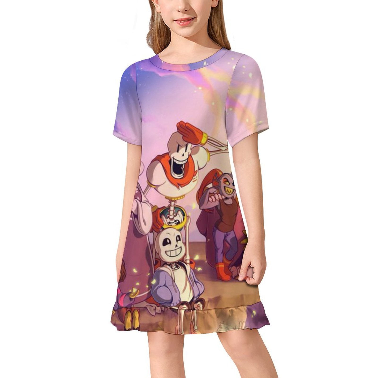 Characters Undertale Game Children's Short Sleeved Dress 3D Printed ...