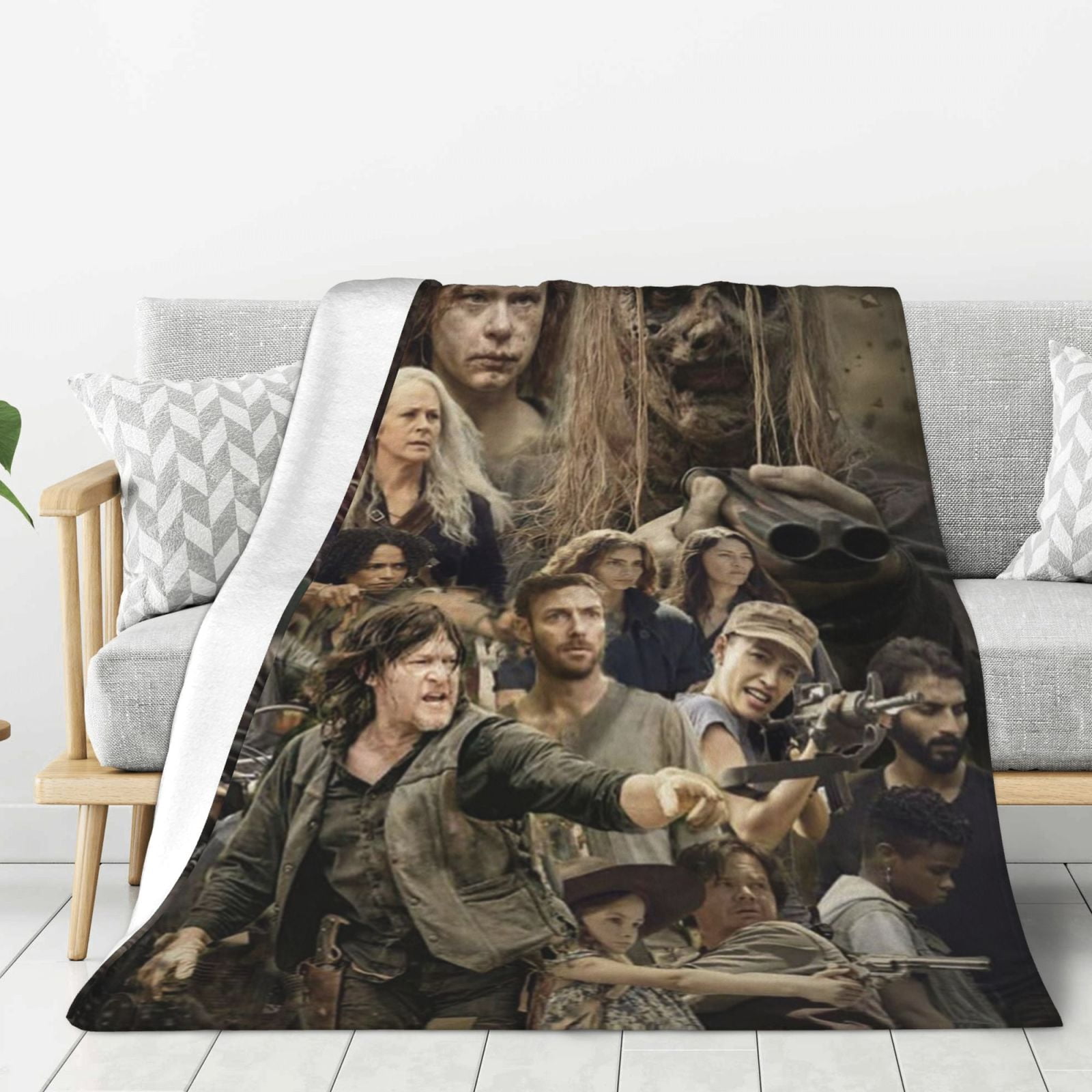 Characters The Walking Dead Blanket Cozy Ultra-Soft Micro Flannel Throw ...