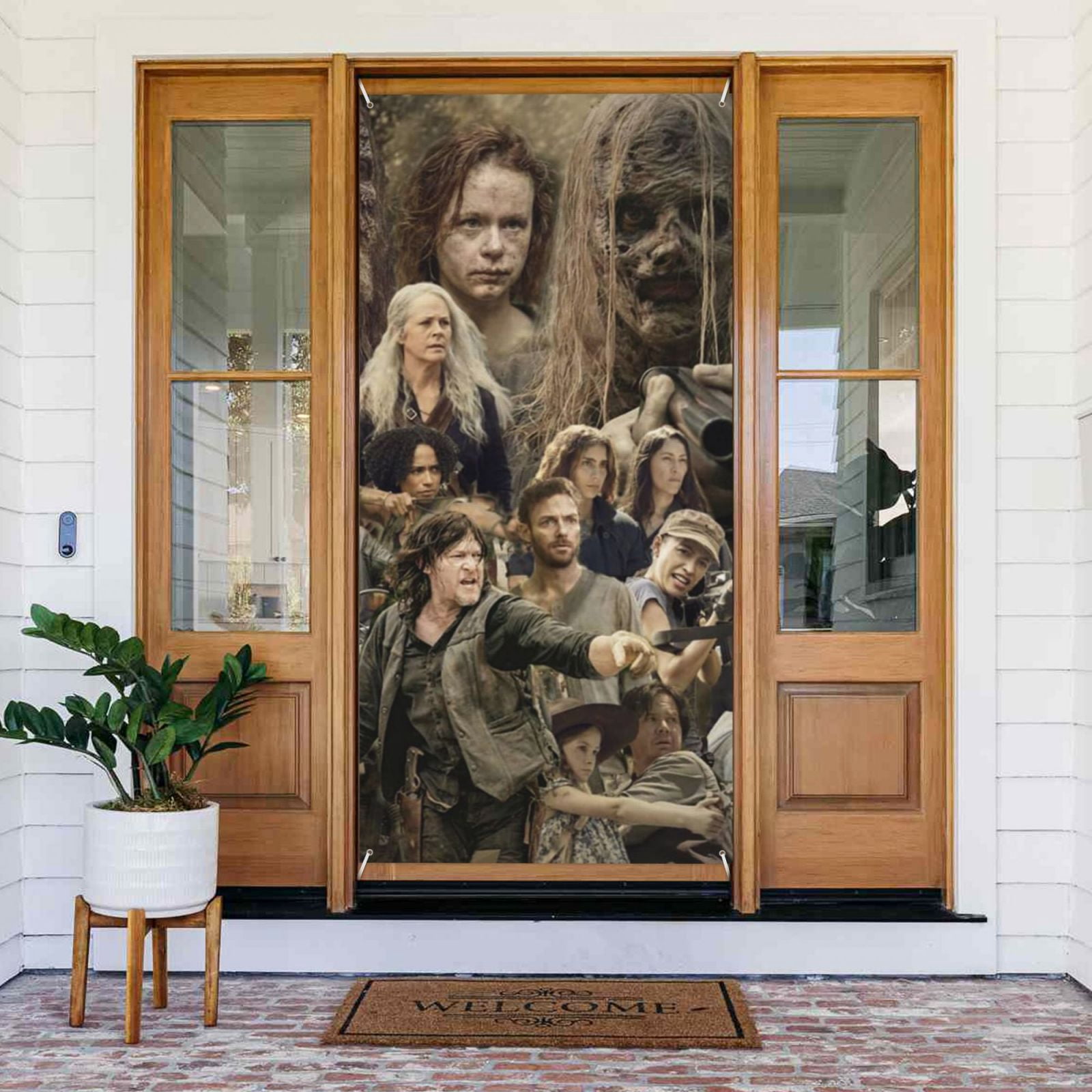 Characters The Walking Dead Door Cover Decorated Banner Tapestry Home ...