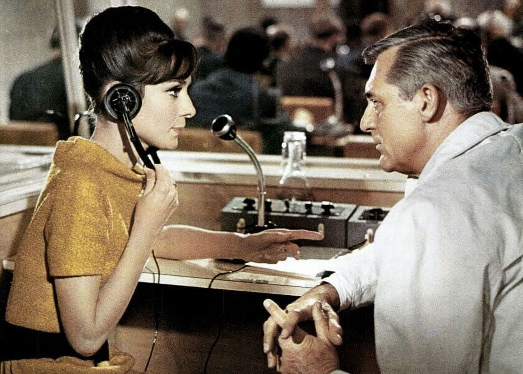 Charade Audrey Hepburn as interpreter with Cary Grant at UN 5x7 inch ...