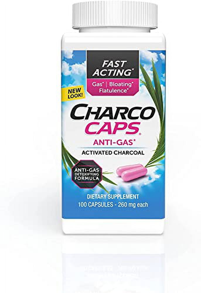 CharcoCaps Anti-Gas Formula Capsules 100 ea (Pack of 4) - Walmart.com