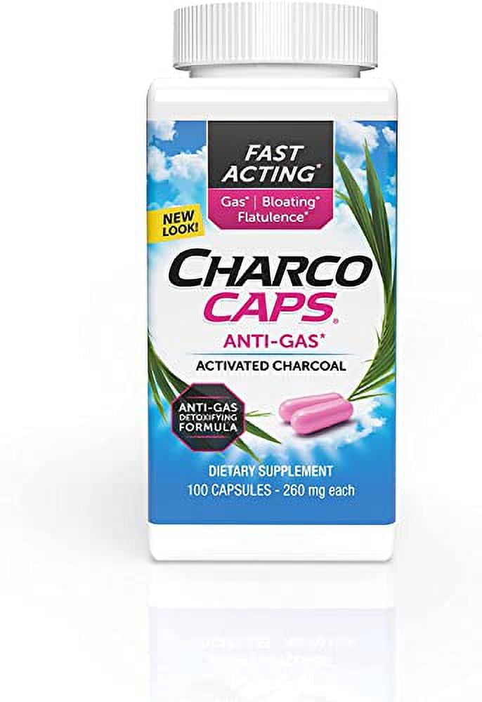 CharcoCaps Anti-Gas Formula Capsules 100 ea (Pack of 5) - Walmart.com