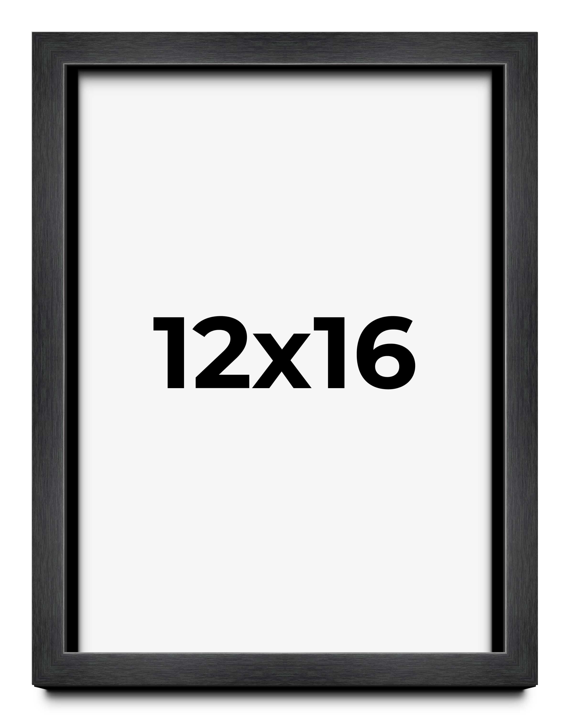Charcoal 12x16 Wood Shadow Box Display Frame with White Acid-Free ...