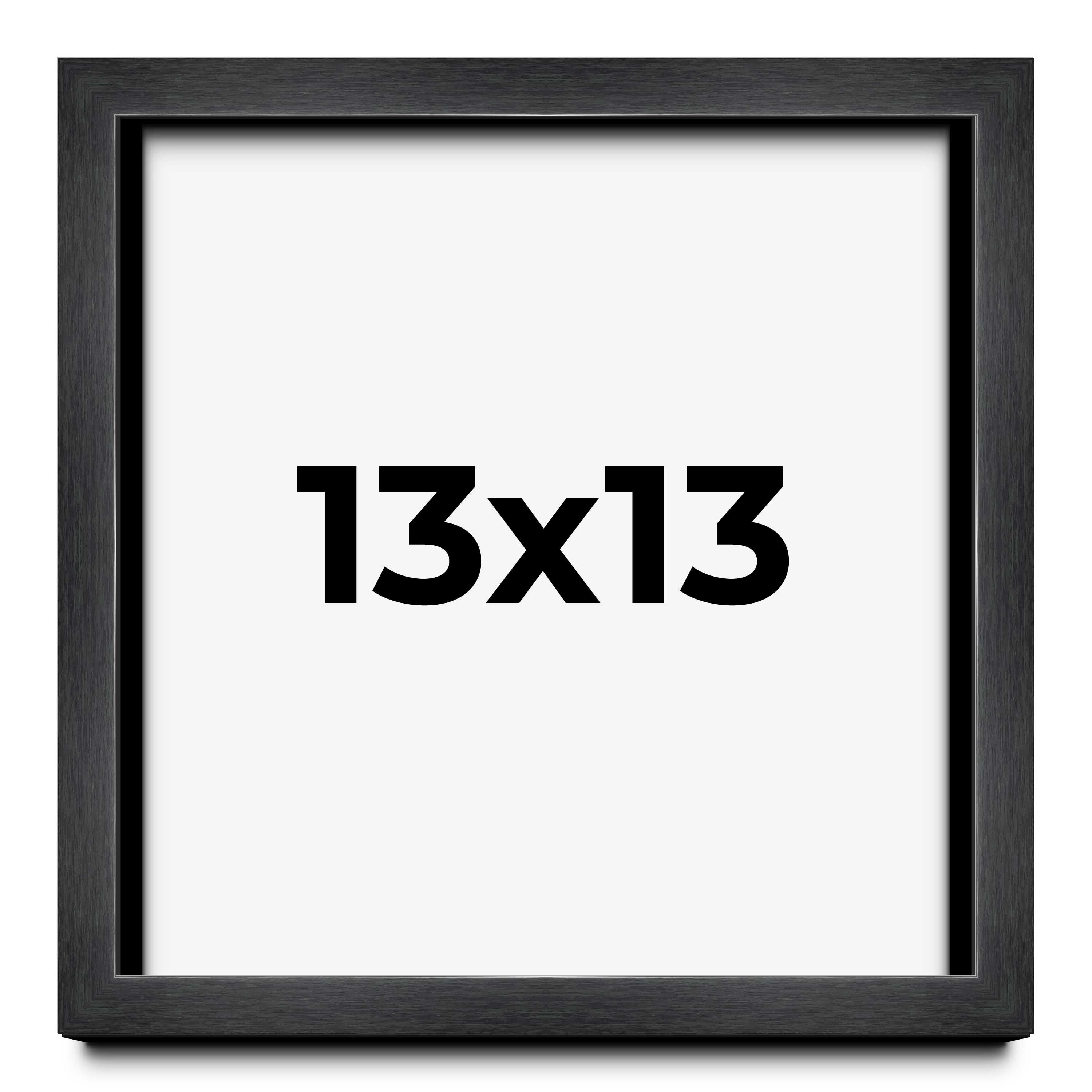 Charcoal 13x13 Wood Shadow Box Display Frame with White Acid-Free ...