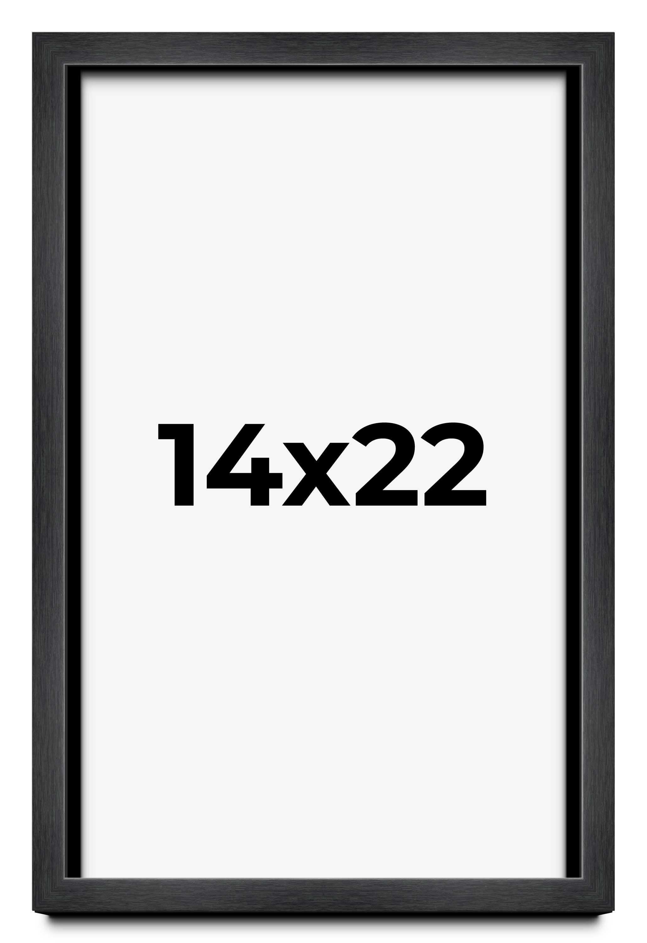 Charcoal 14x22 Shadow Box Solid Wood Display Frame with White Acid-Free ...