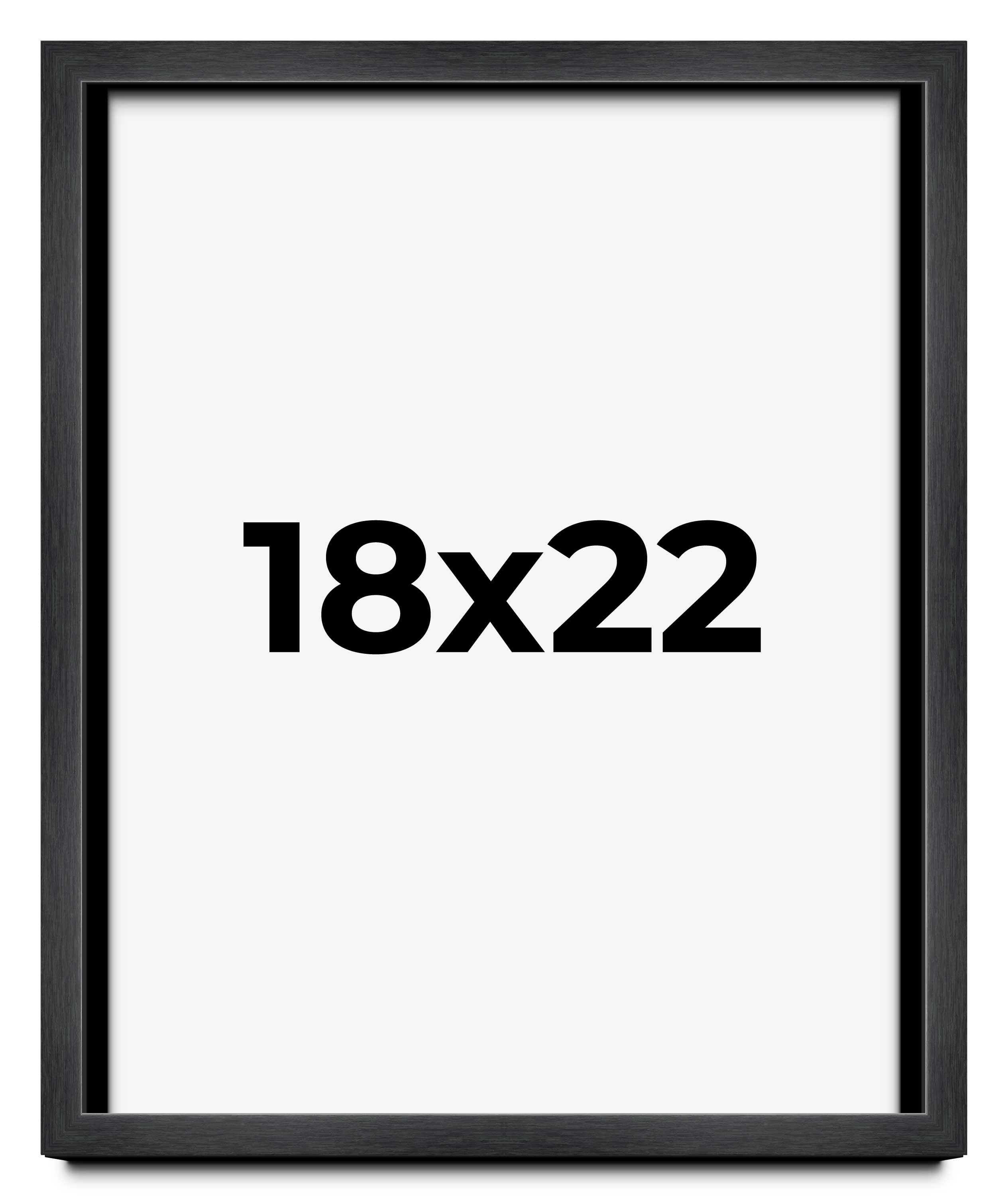 Charcoal 18x22 Shadow Box Solid Wood Display Frame with White Acid-Free ...