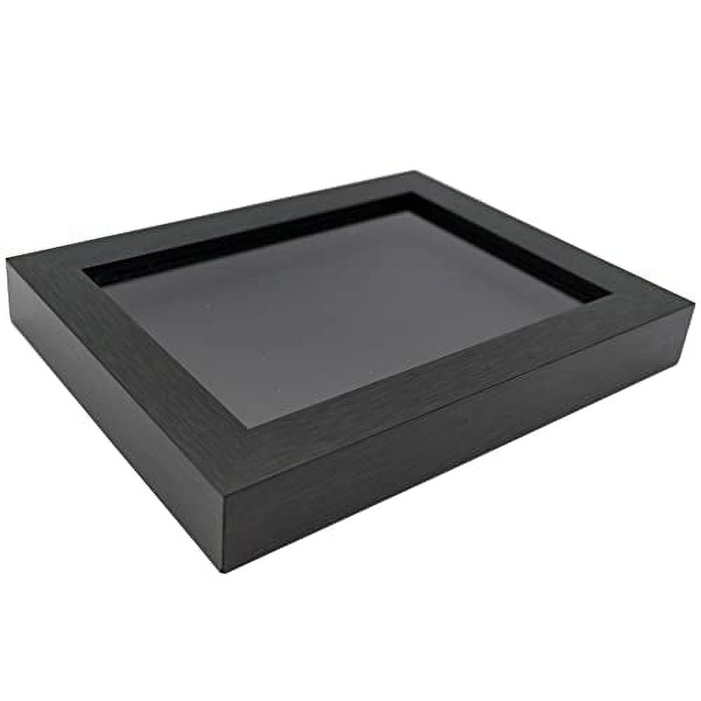 Charcoal 20x20 Shadow Box Solid Wood Display Frame with Black Acid-Free ...