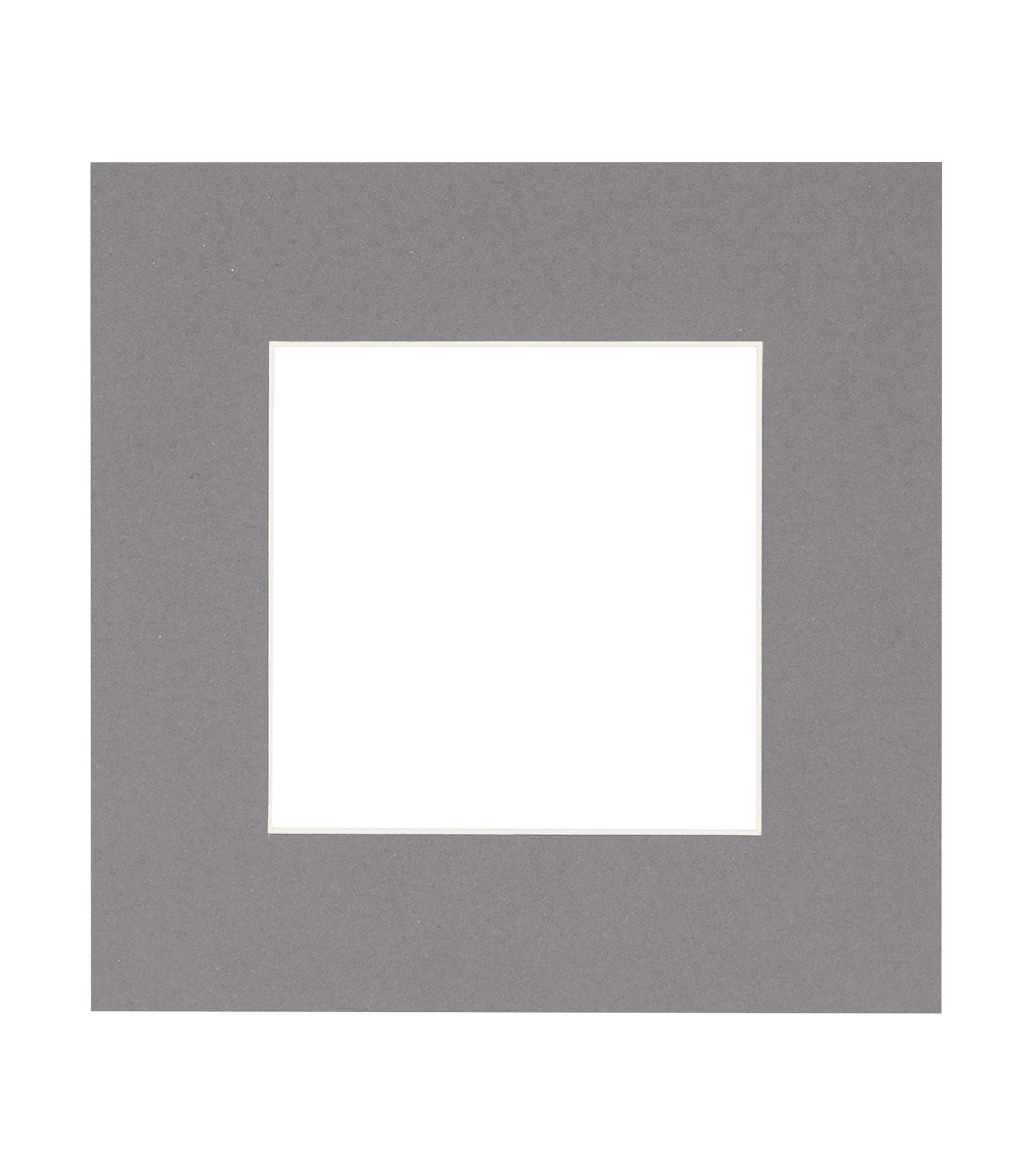 Charcoal Acid Free 12x12 Picture Frame Mats with White Core Bevel Cut ...