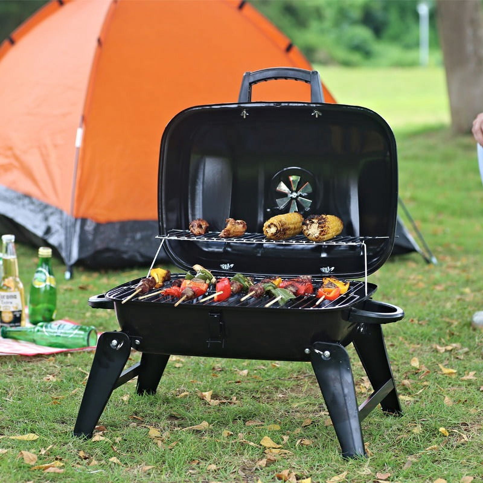 Charcoal BBQ Grill, Portable Small Grills, Folding Tabletop Grills For ...