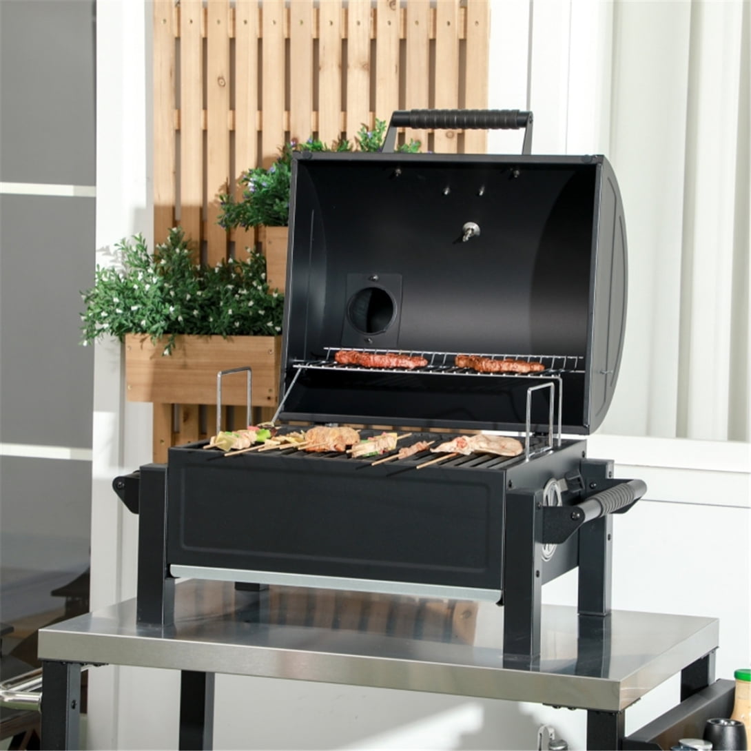Charcoal BBQ Grill, Portable Small Grills and Smokers Folding Tabletop Grills, for Camping Patio ...