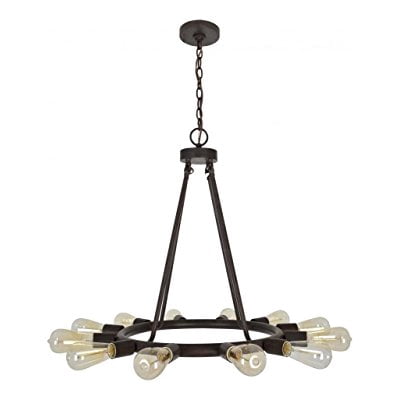 Charcoal Bronze Dakota 12 Light 23in. Wide Made of wrought iron ...