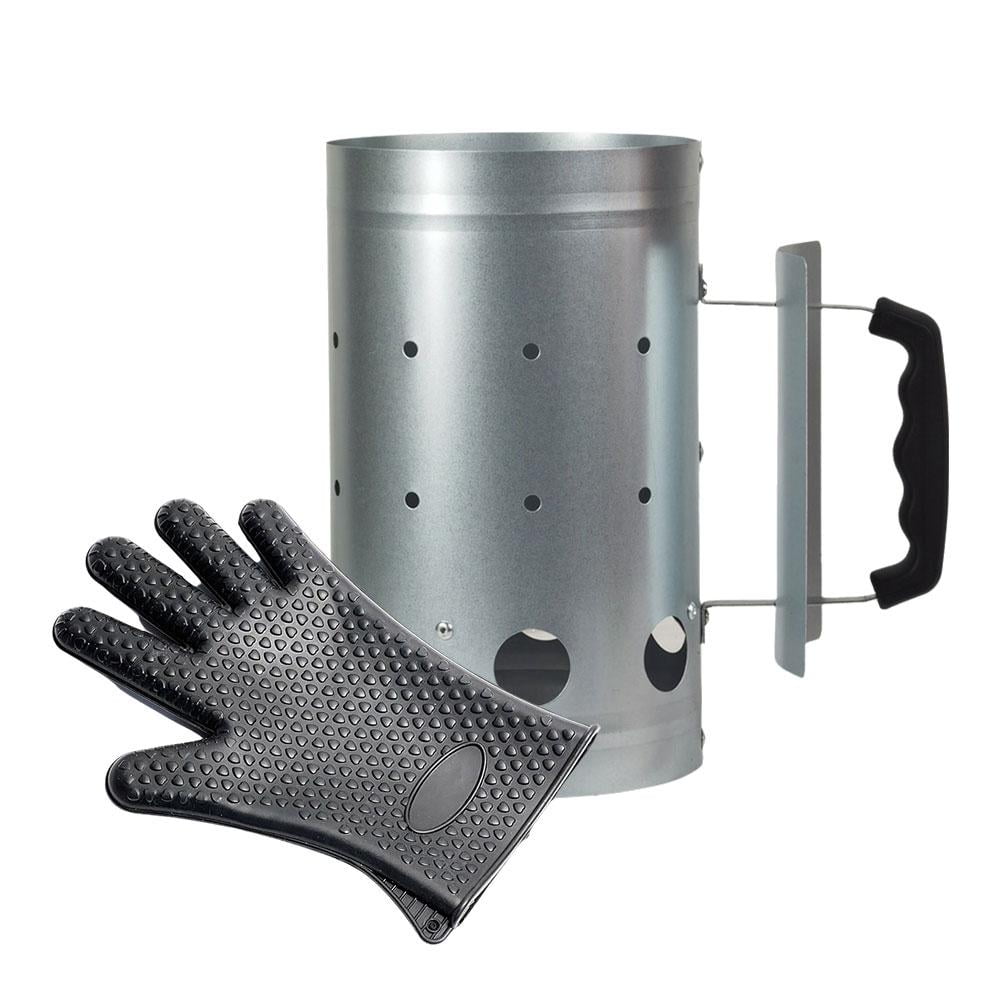 Charcoal Chimney Starter, Portable Bbq Coal Chimney Starter with Gloves ...